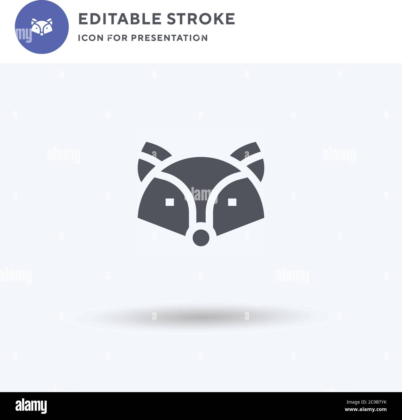 Fox icon vector, filled flat sign, solid pictogram isolated on white ...