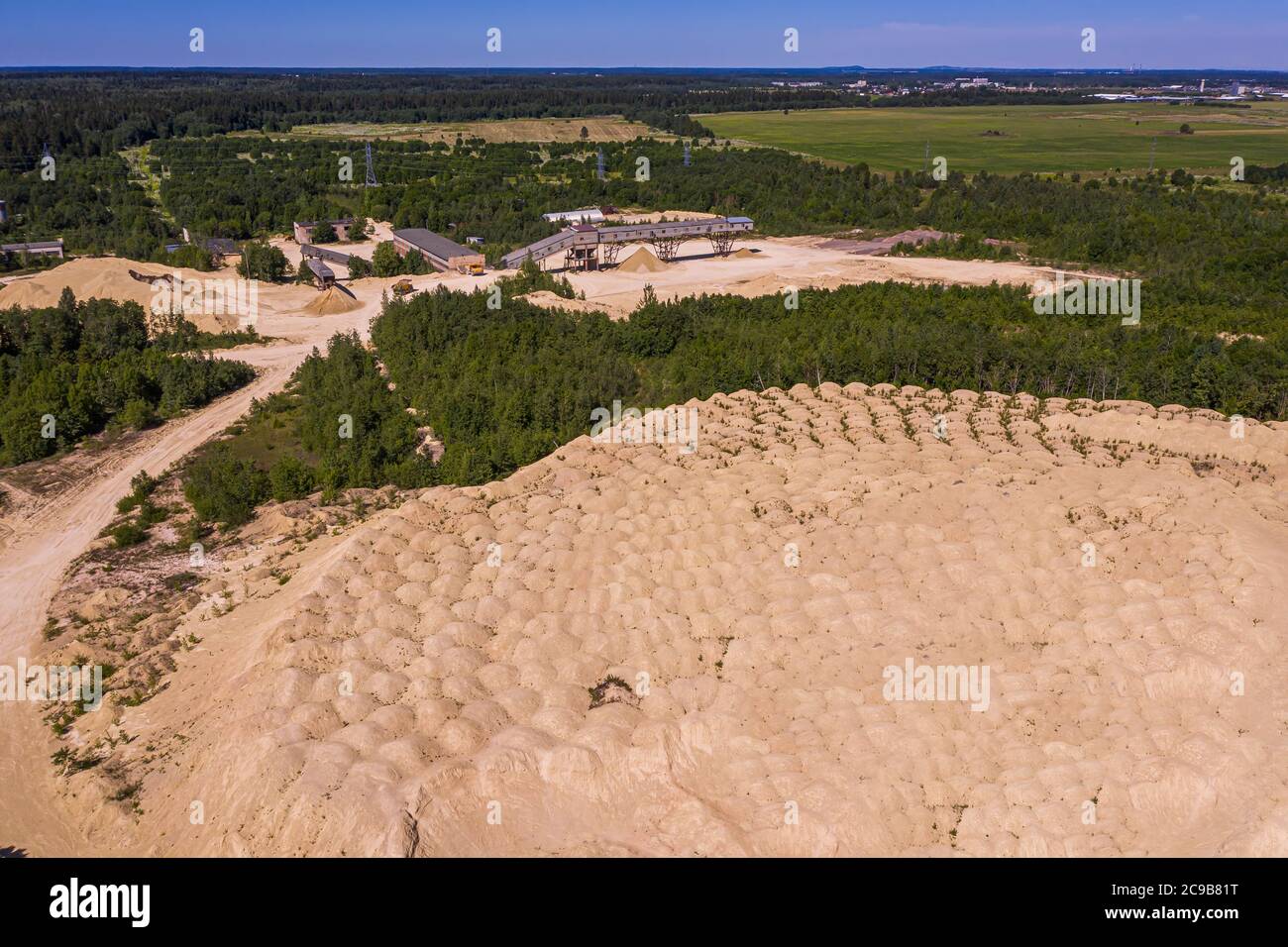 Aerial view sand mining region hi-res stock photography and images - Alamy