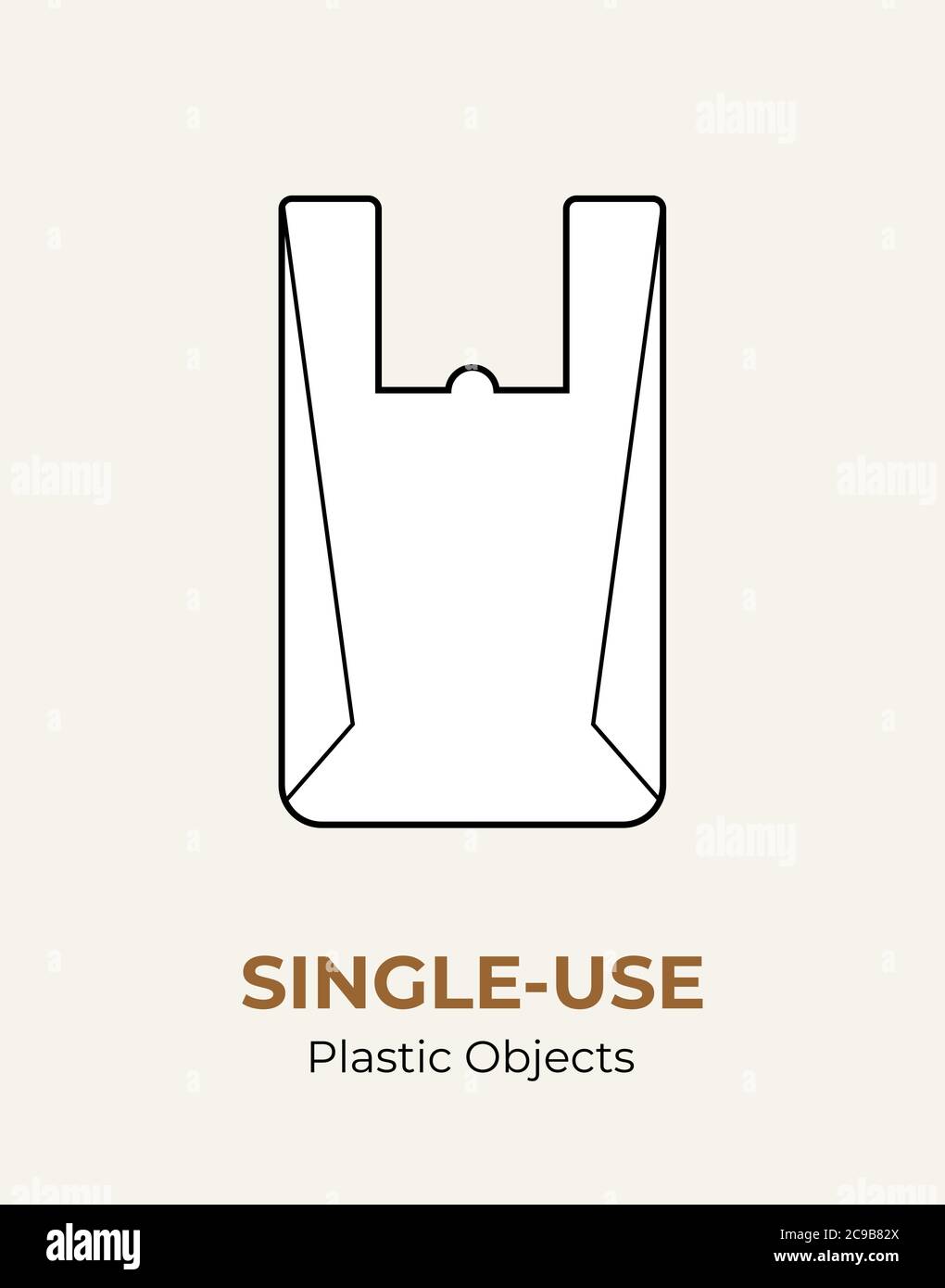 Plastic package bag. Vector illustration of single-use recycling ...