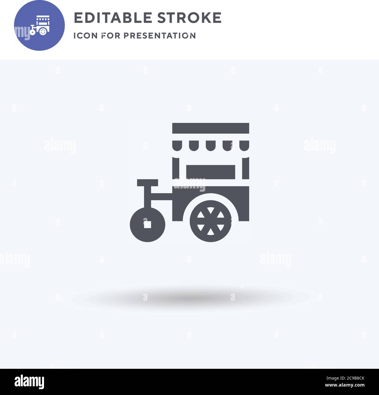 Food Cart icon vector, filled flat sign, solid pictogram isolated on ...