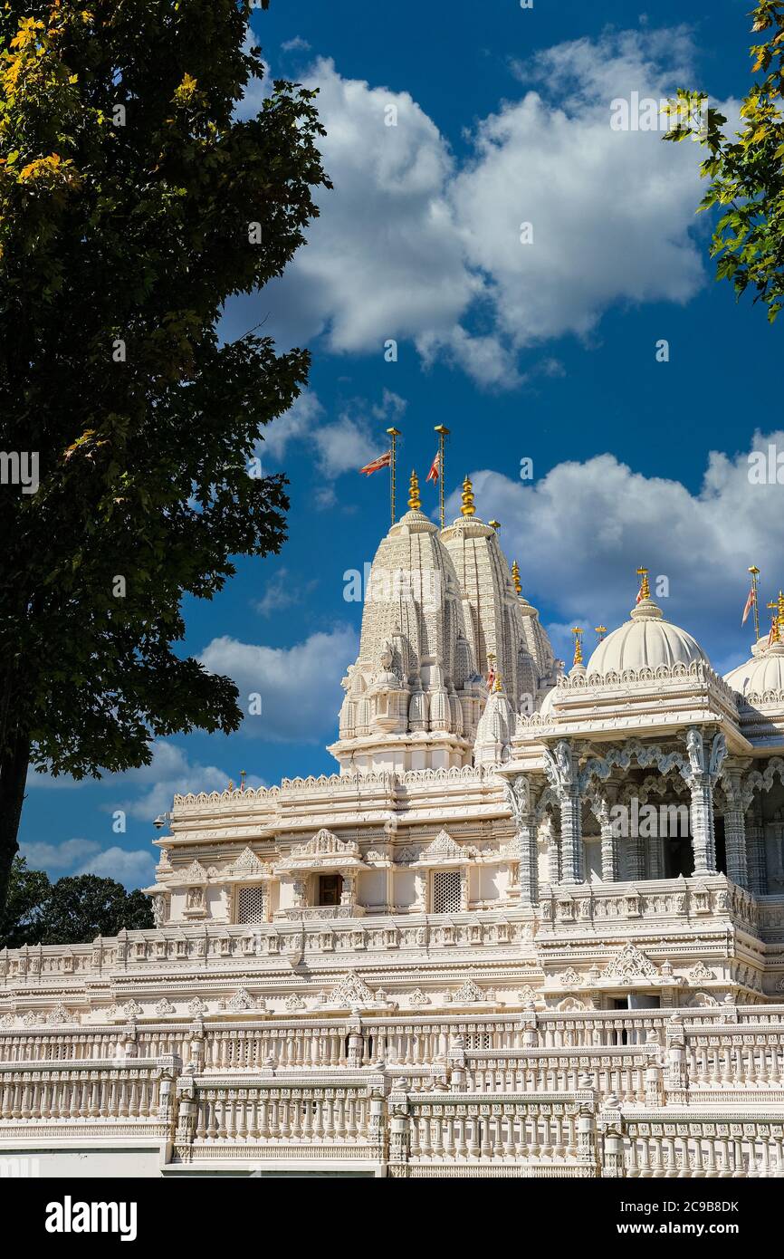 Mandir Between Trees Vertical Stock Photo - Alamy