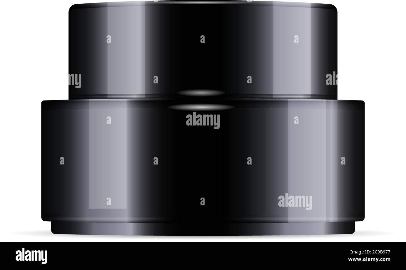 Black jar moisturizer mockup Stock Vector Images - Alamy