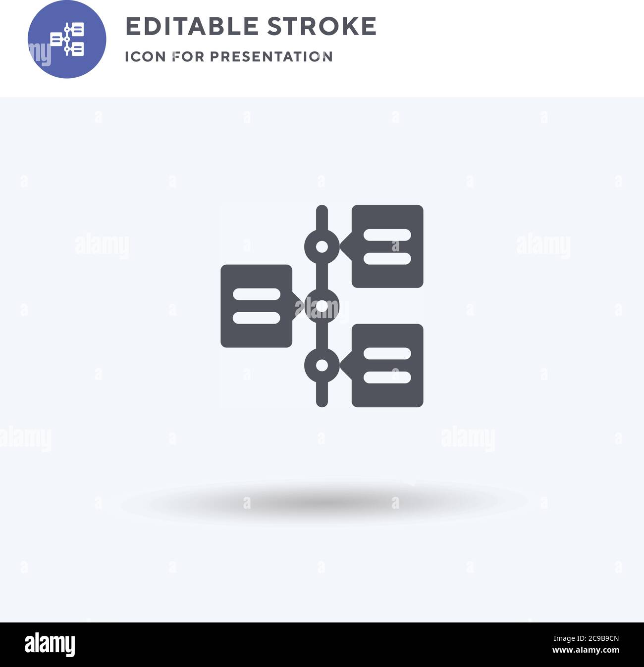 Timeline icon vector, filled flat sign, solid pictogram isolated on ...