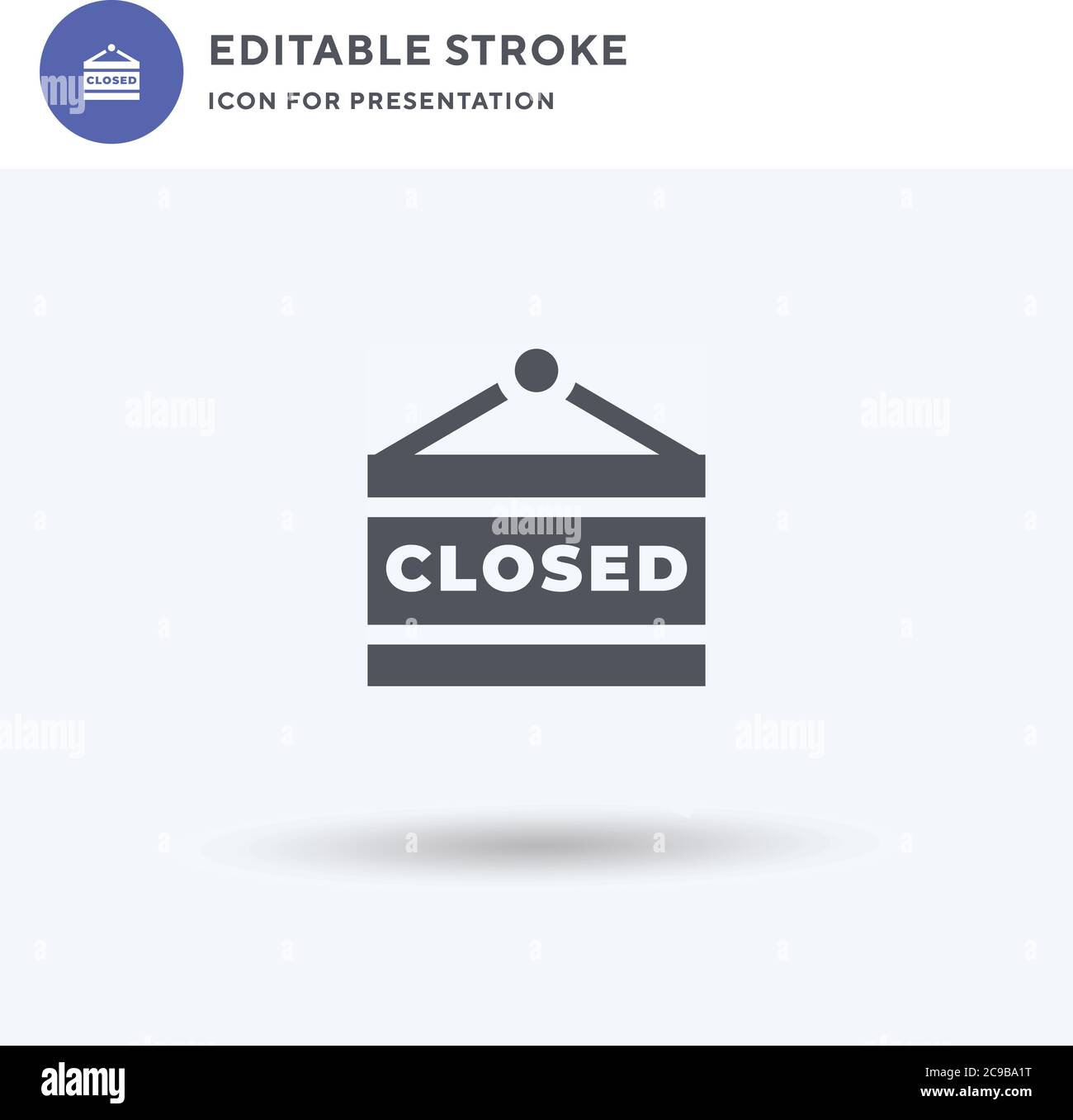 Closed icon vector, filled flat sign, solid pictogram isolated on white ...