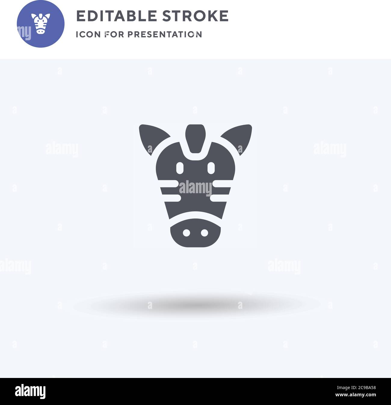 Zebra icon vector, filled flat sign, solid pictogram isolated on white ...