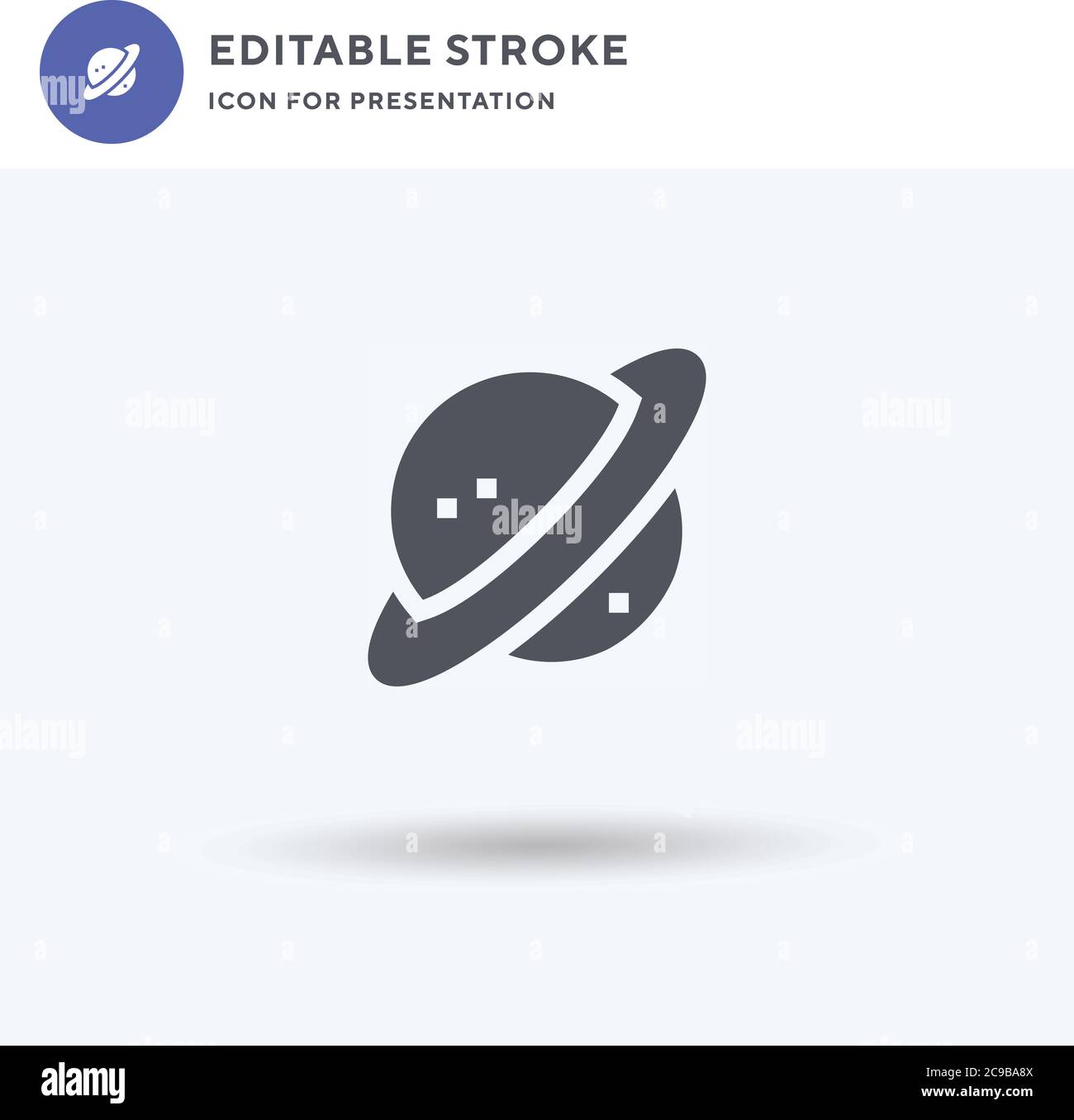 Saturn icon vector, filled flat sign, solid pictogram isolated on white ...