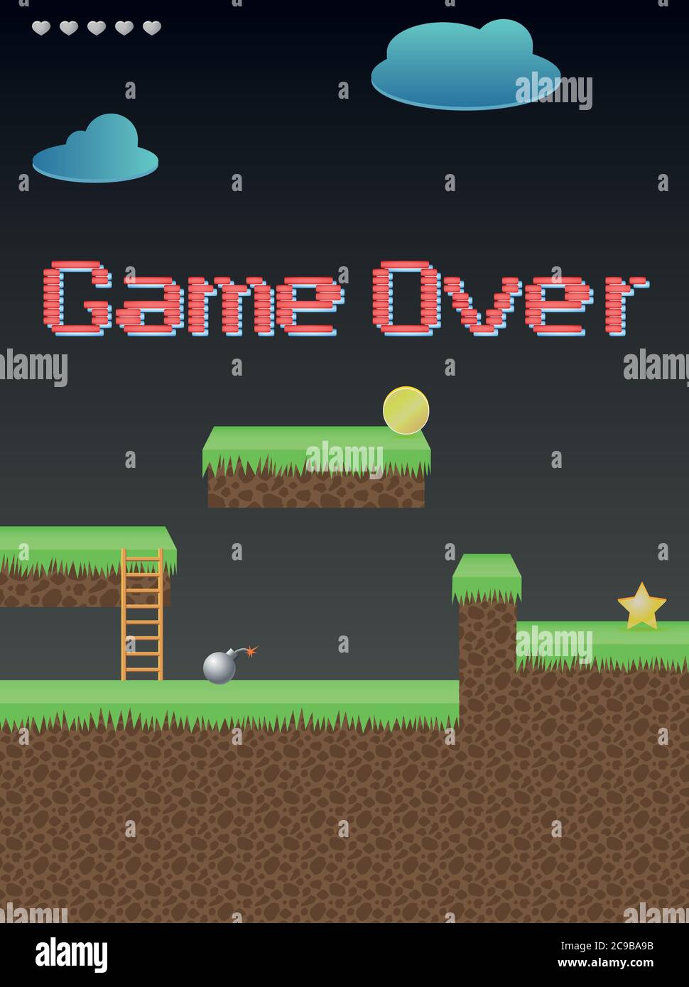 Lettering, game over Stock Vector Image & Art - Alamy