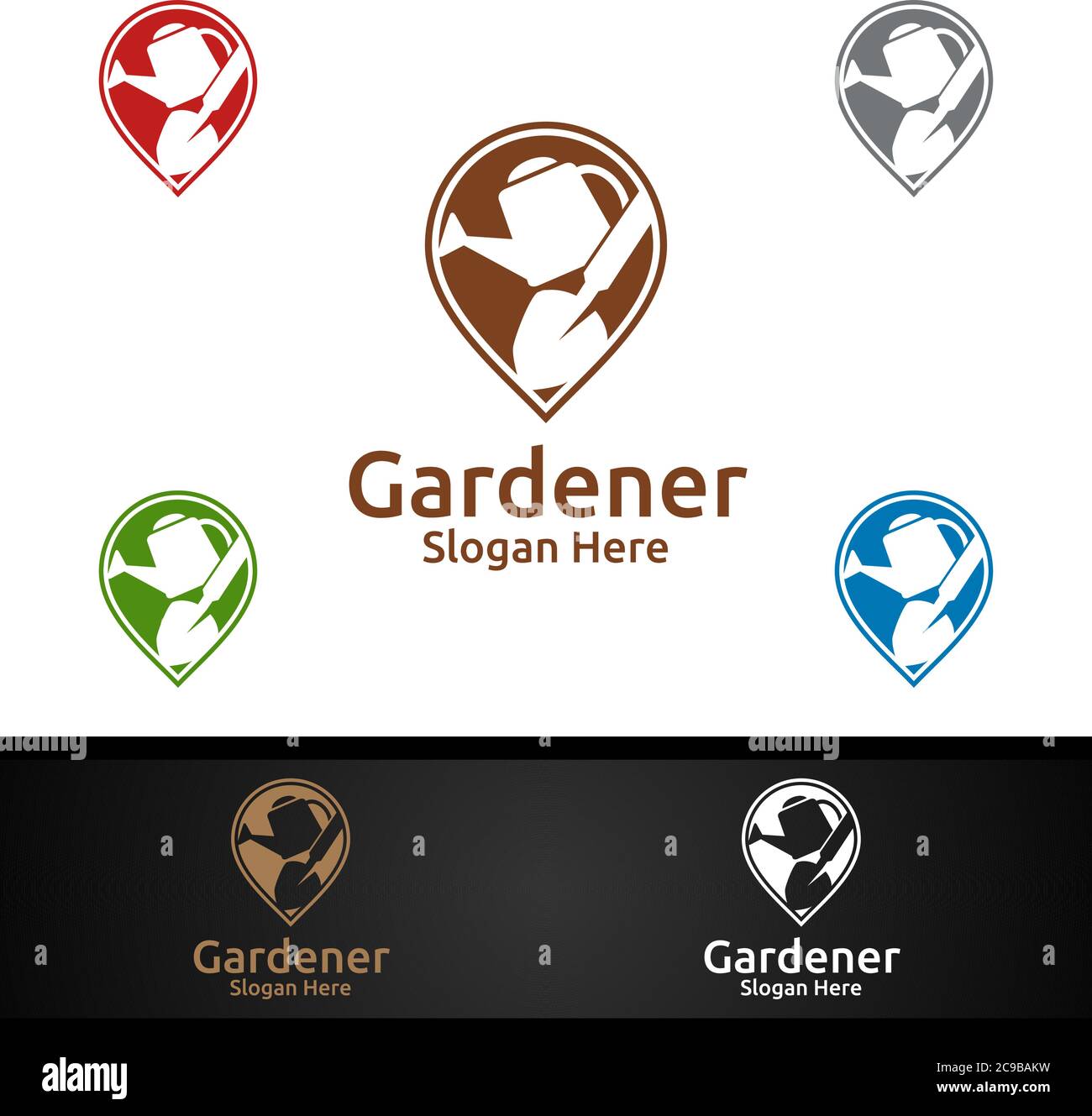 Pin Gardener Logo with Green Garden Environment or Botanical ...