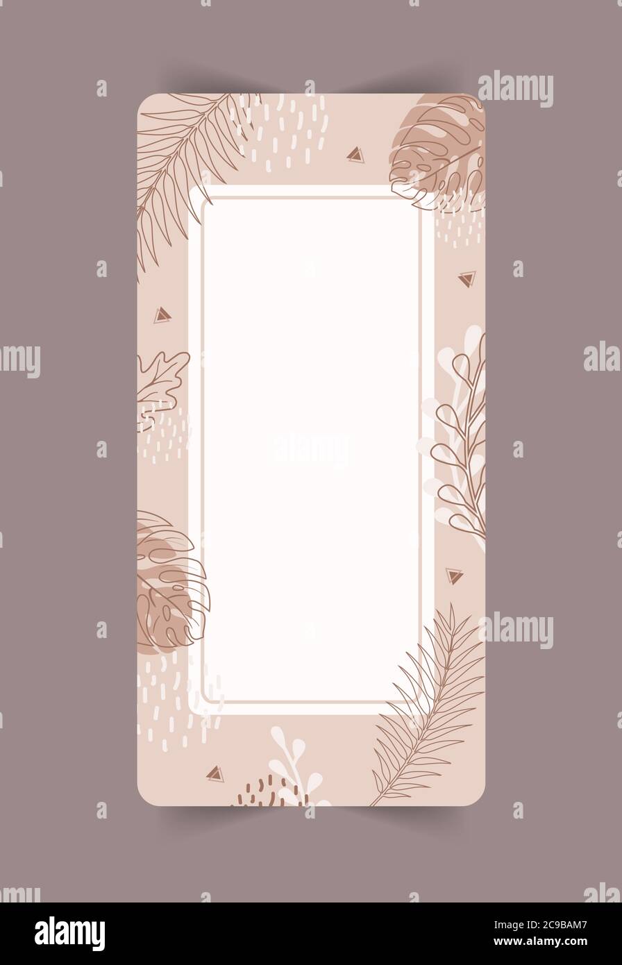 Stories template. Abstract vertical background with autumn elements ...