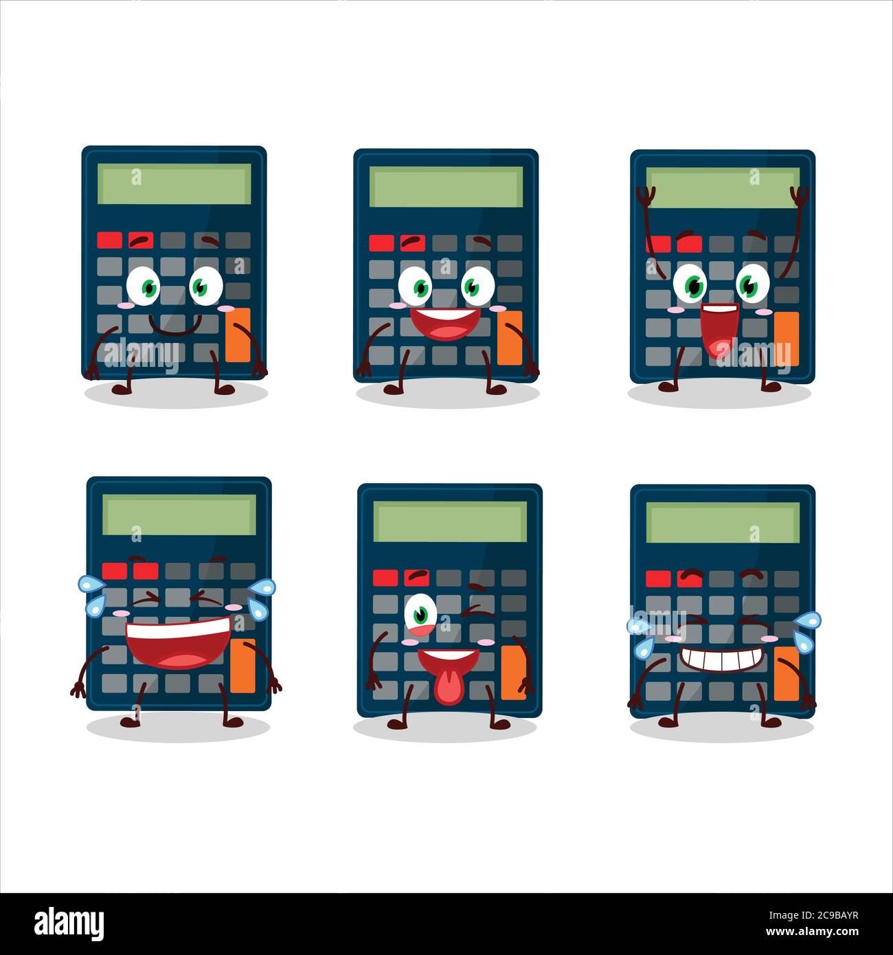 Cartoon character of calculator with smile expression Stock Vector ...