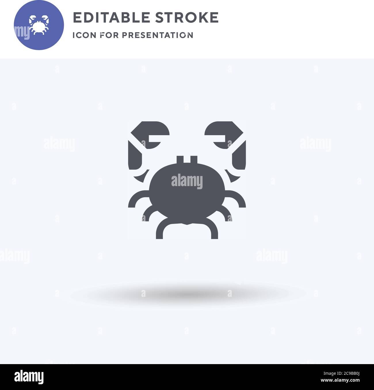 Crab icon vector, filled flat sign, solid pictogram isolated on white ...
