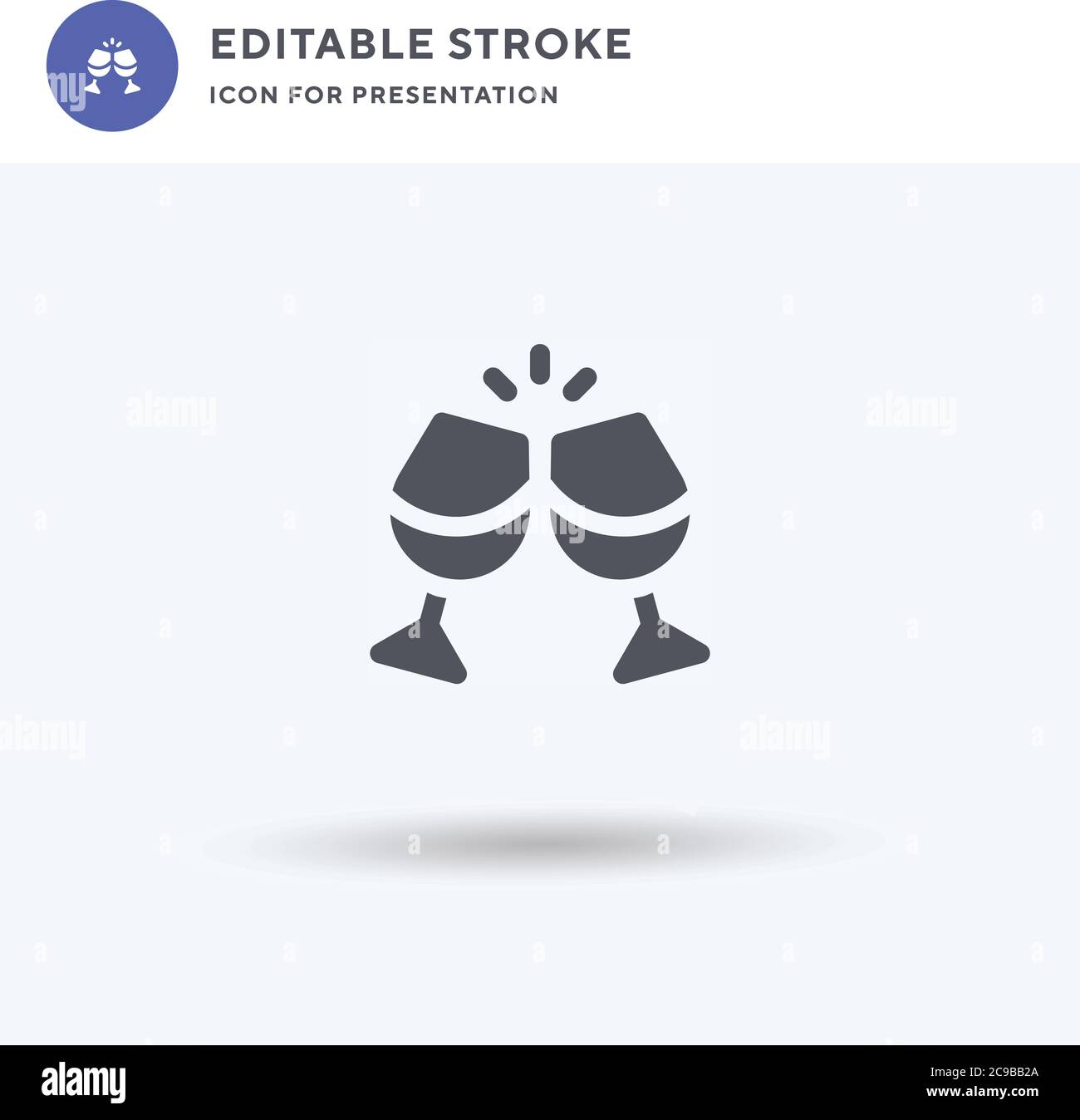 Toast icon vector, filled flat sign, solid pictogram isolated on white ...