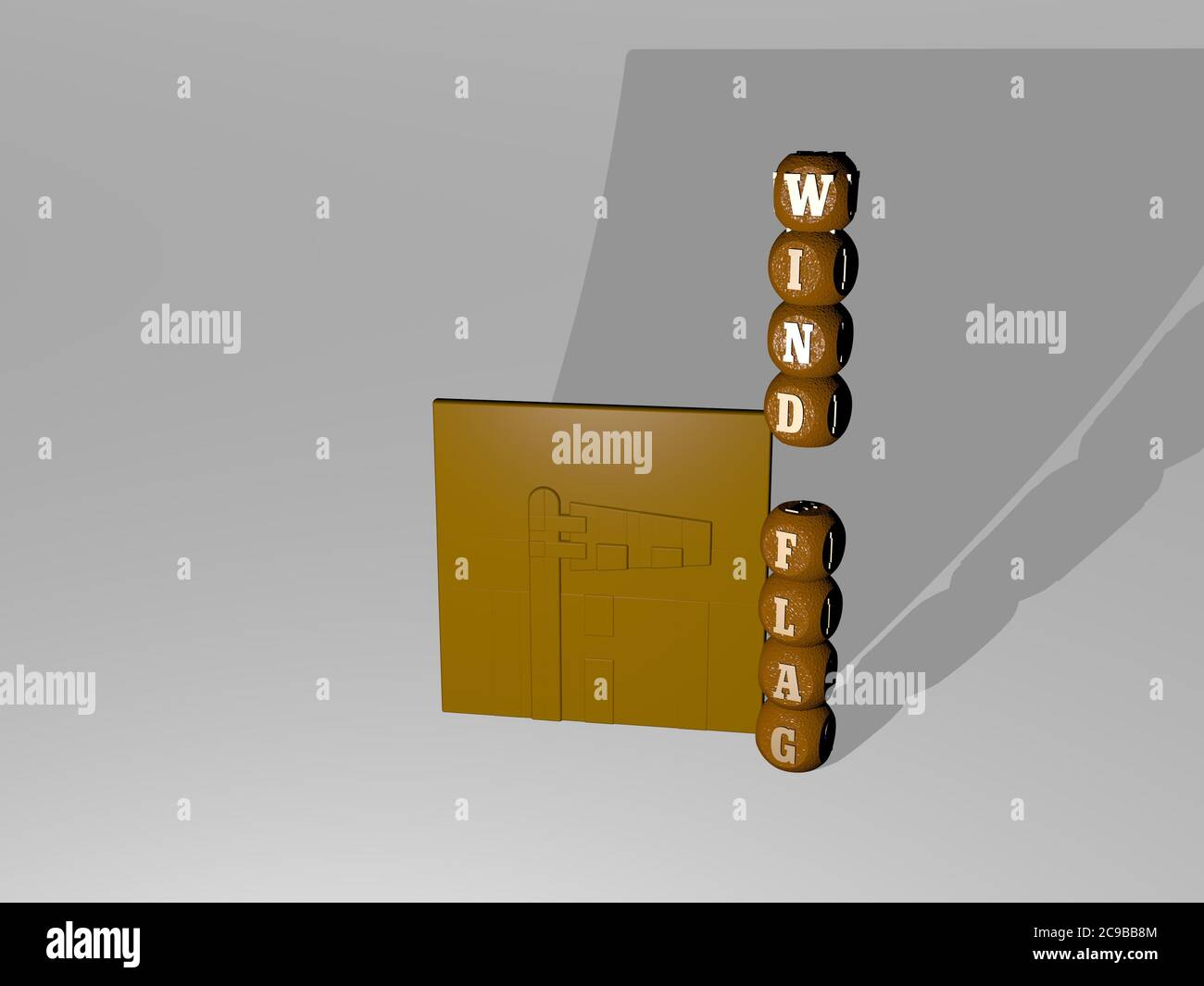 3D illustration of wind flag graphics and text around the icon made by ...