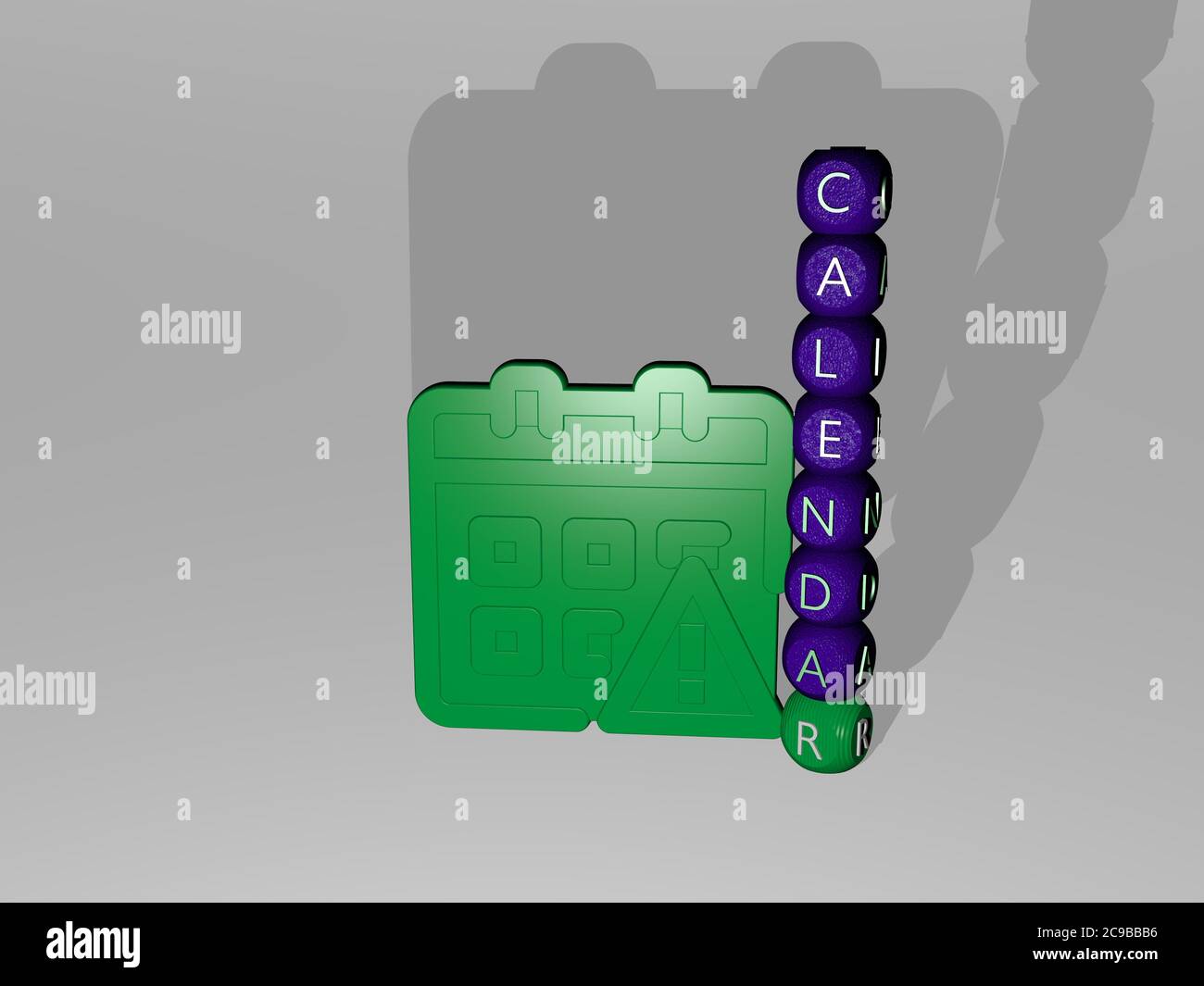 3D illustration of calendar graphics and text around the icon made by ...