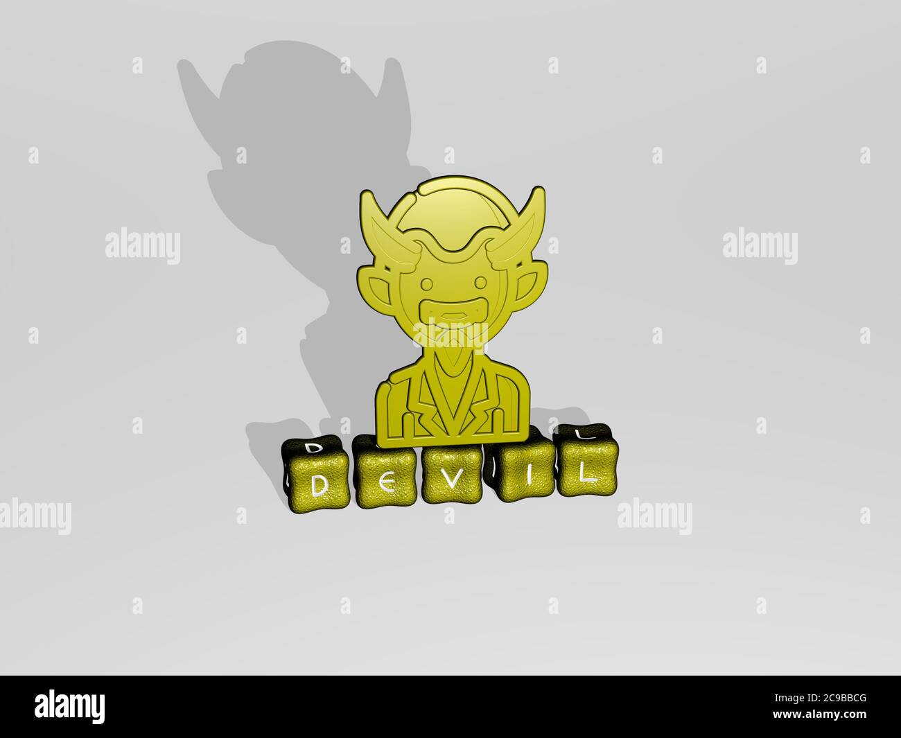 3D graphical image of DEVIL vertically along with text built by ...