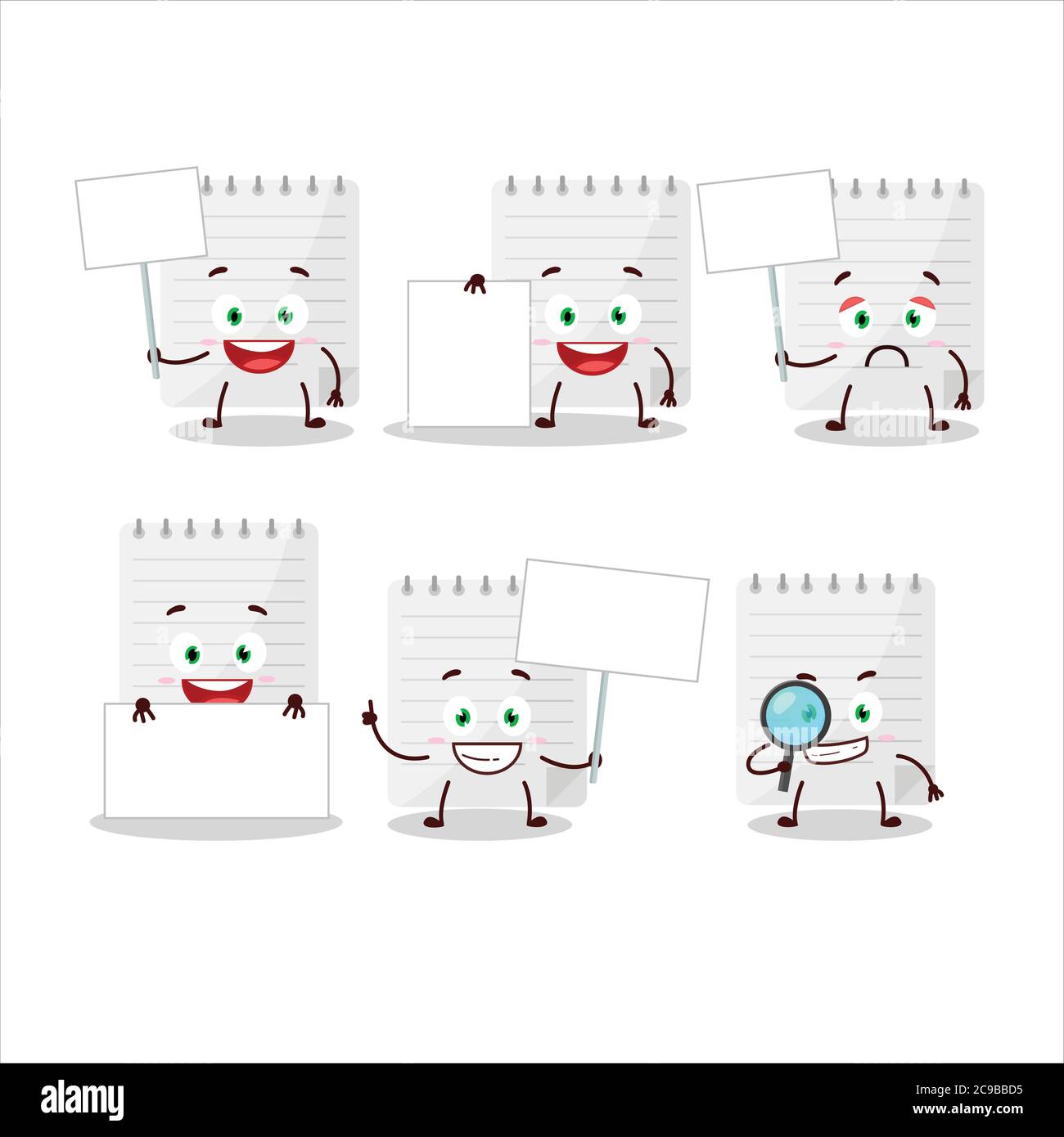 Sticky notes cartoon character bring information board Stock Vector ...