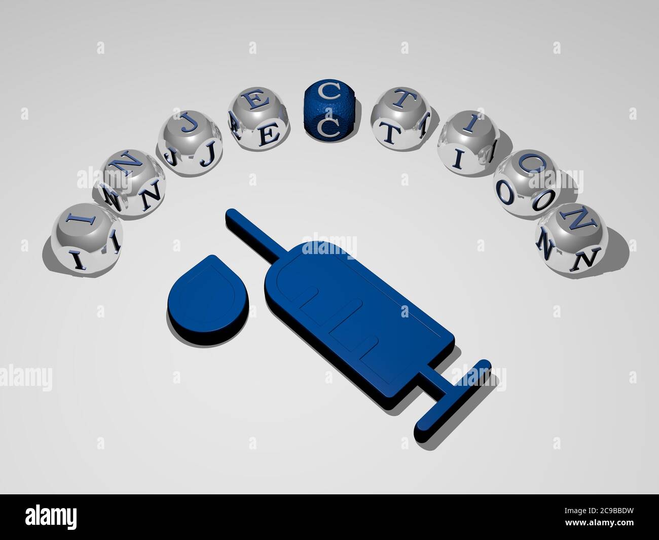 3D illustration of injection graphics and text around the icon made by ...
