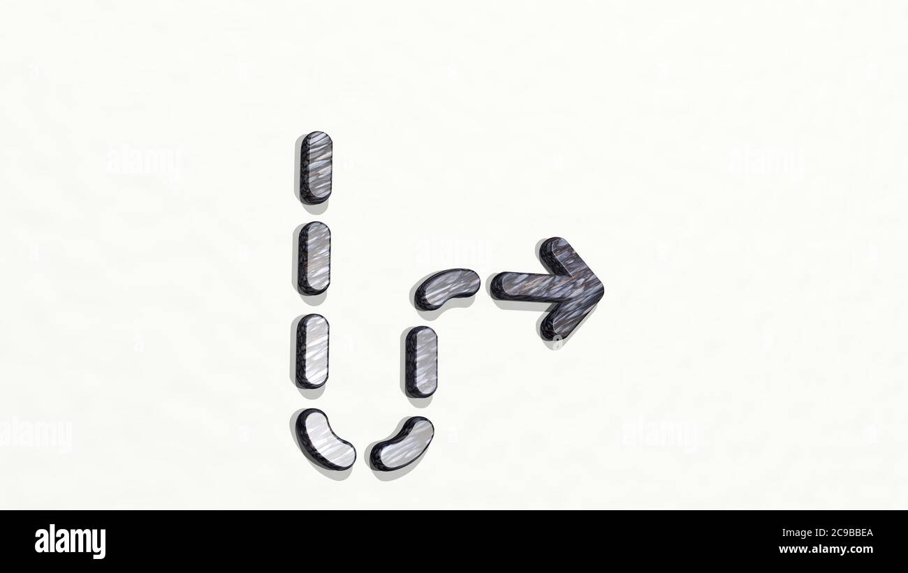 DIAGRAM FALL RISE STEADY on the wall. 3D illustration of metallic ...