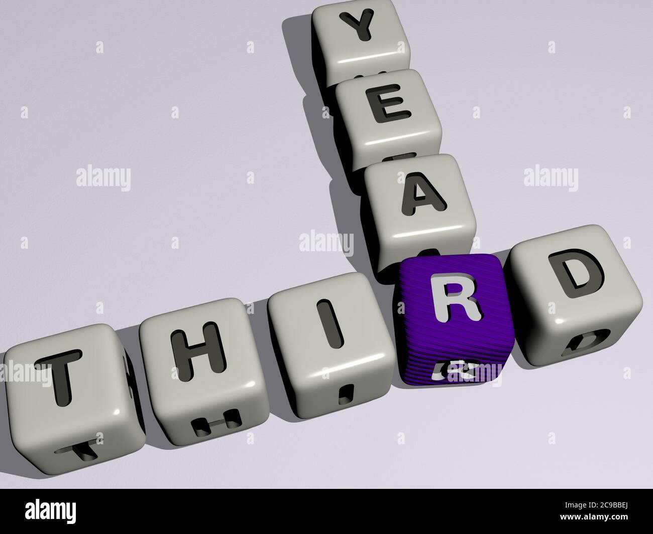 THIRD YEAR combined by dice letters and color crossing for the related ...