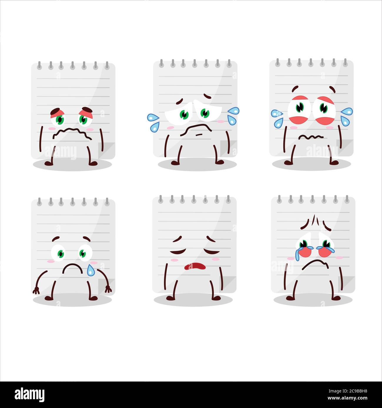 Sticky notes cartoon character with sad expression Stock Vector Image ...