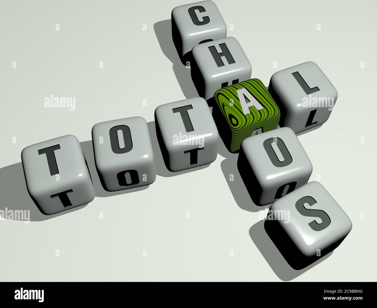 combination of TOTAL CHAOS built by cubic letters from the top ...