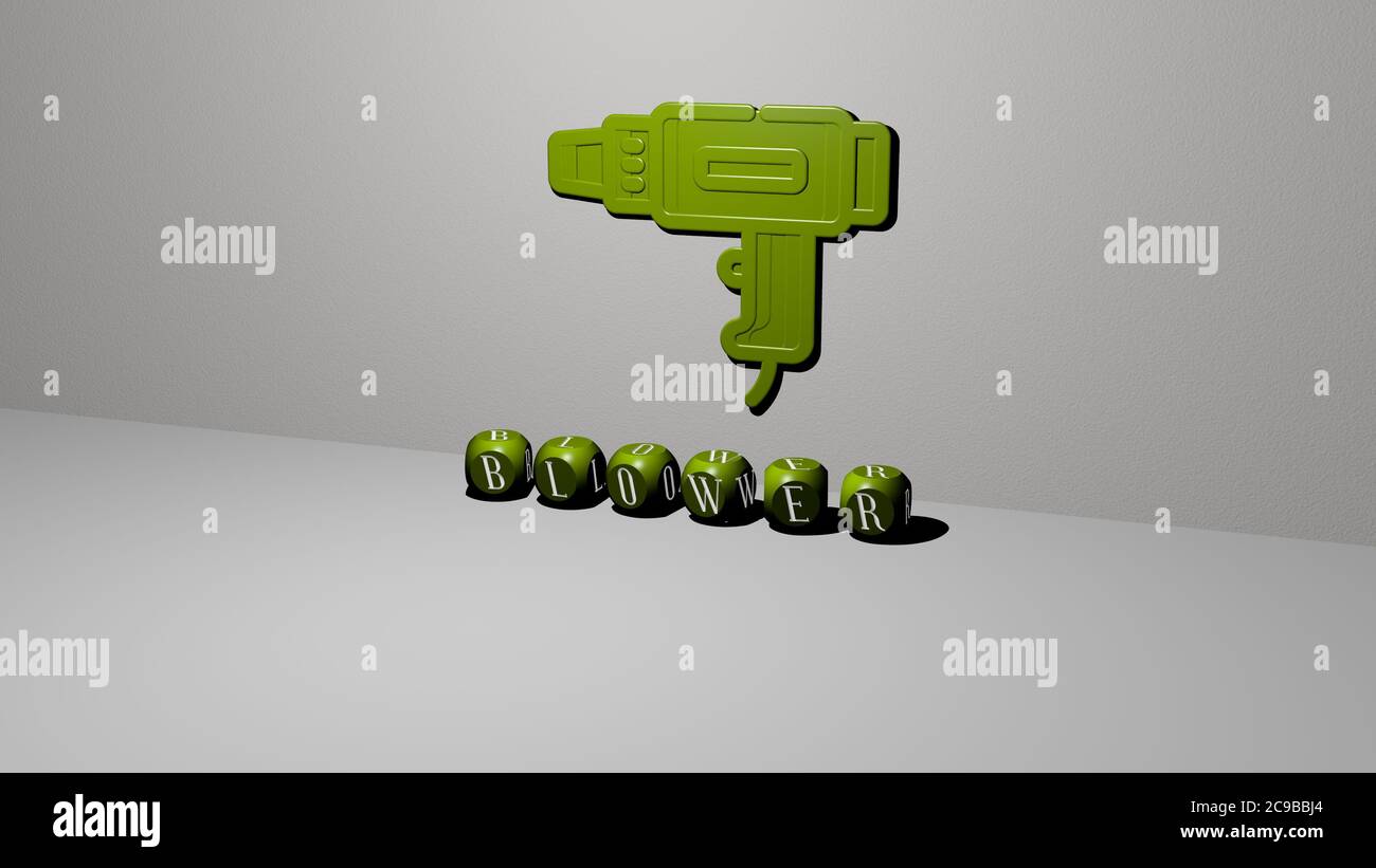 3D illustration of BLOWER graphics and text made by metallic dice ...