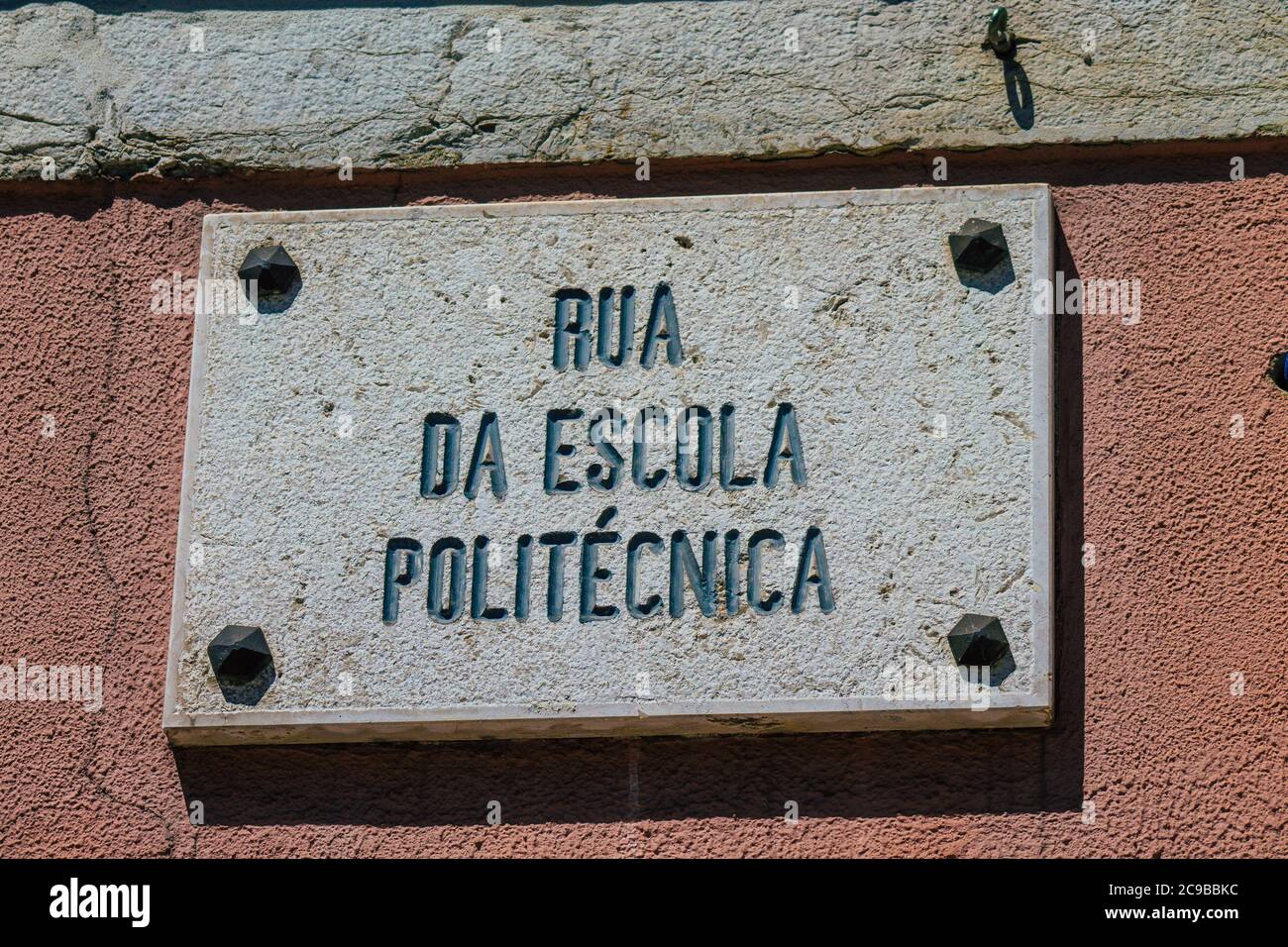 Lisbon Portugal july 29, 2020 View of a street or road name an ...