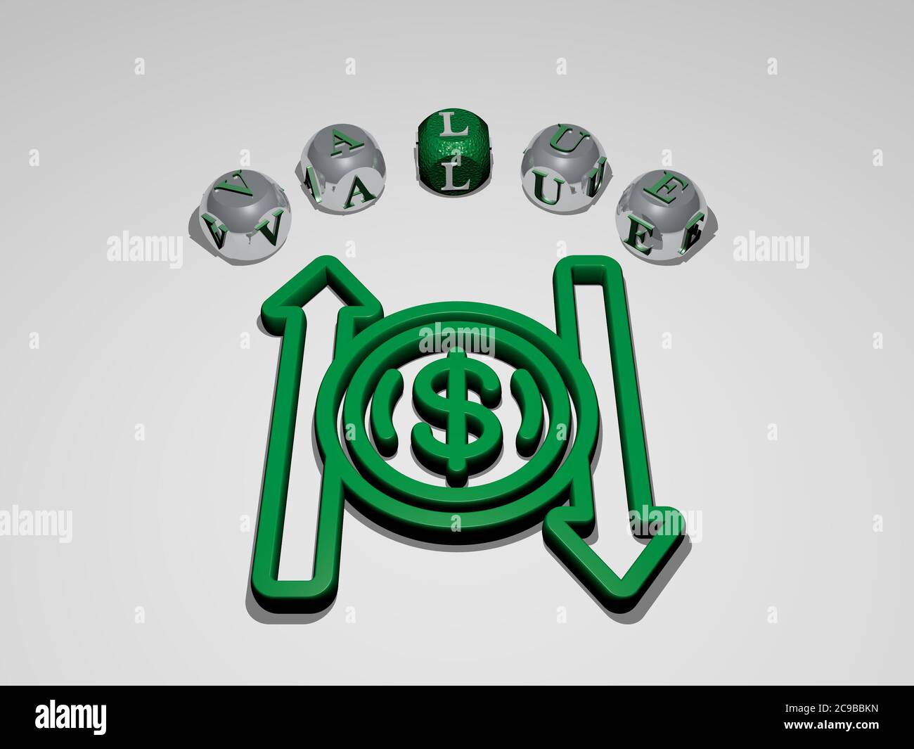 3D graphical image of value vertically along with text built around the ...