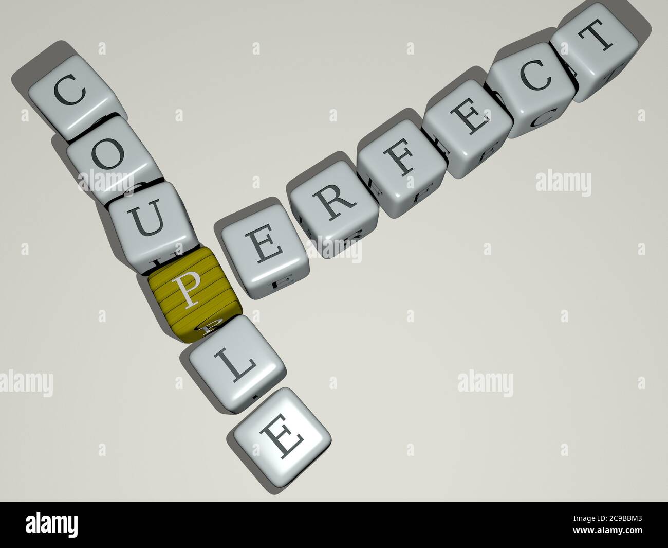 PERFECT COUPLE combined by dice letters and color crossing for the ...