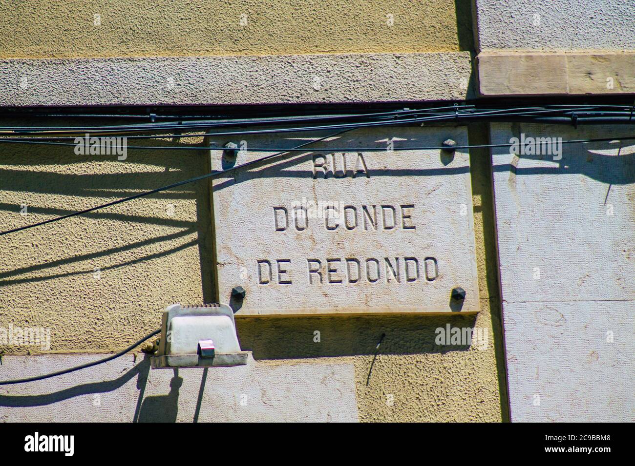 Lisbon Portugal july 29, 2020 View of a street or road name an ...