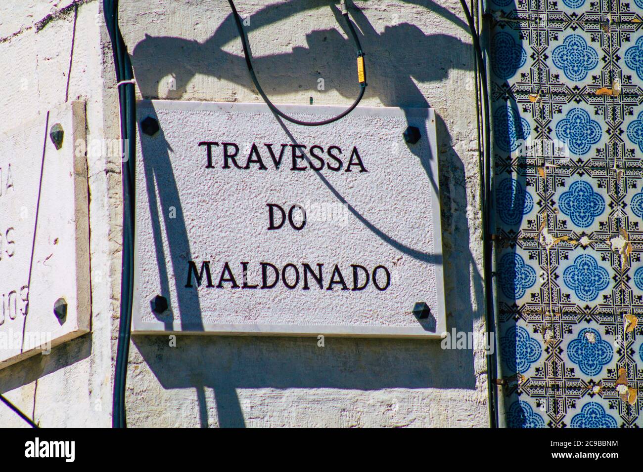 Lisbon Portugal july 29, 2020 View of a street or road name an ...