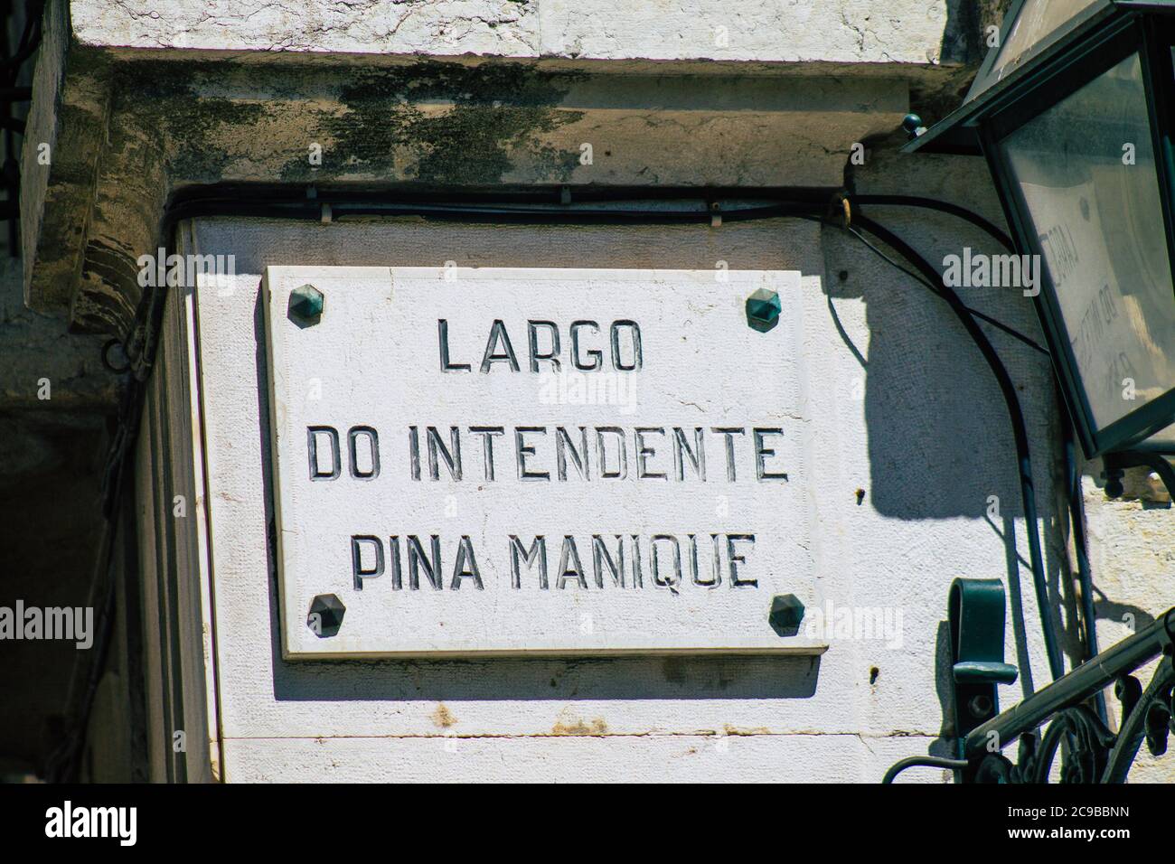 Lisbon Portugal july 29, 2020 View of a street or road name an ...