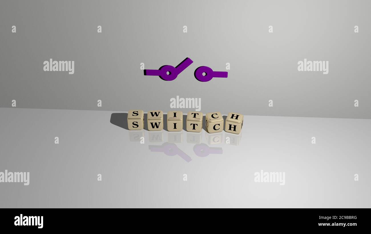 3D graphical image of switch vertically along with text built by ...