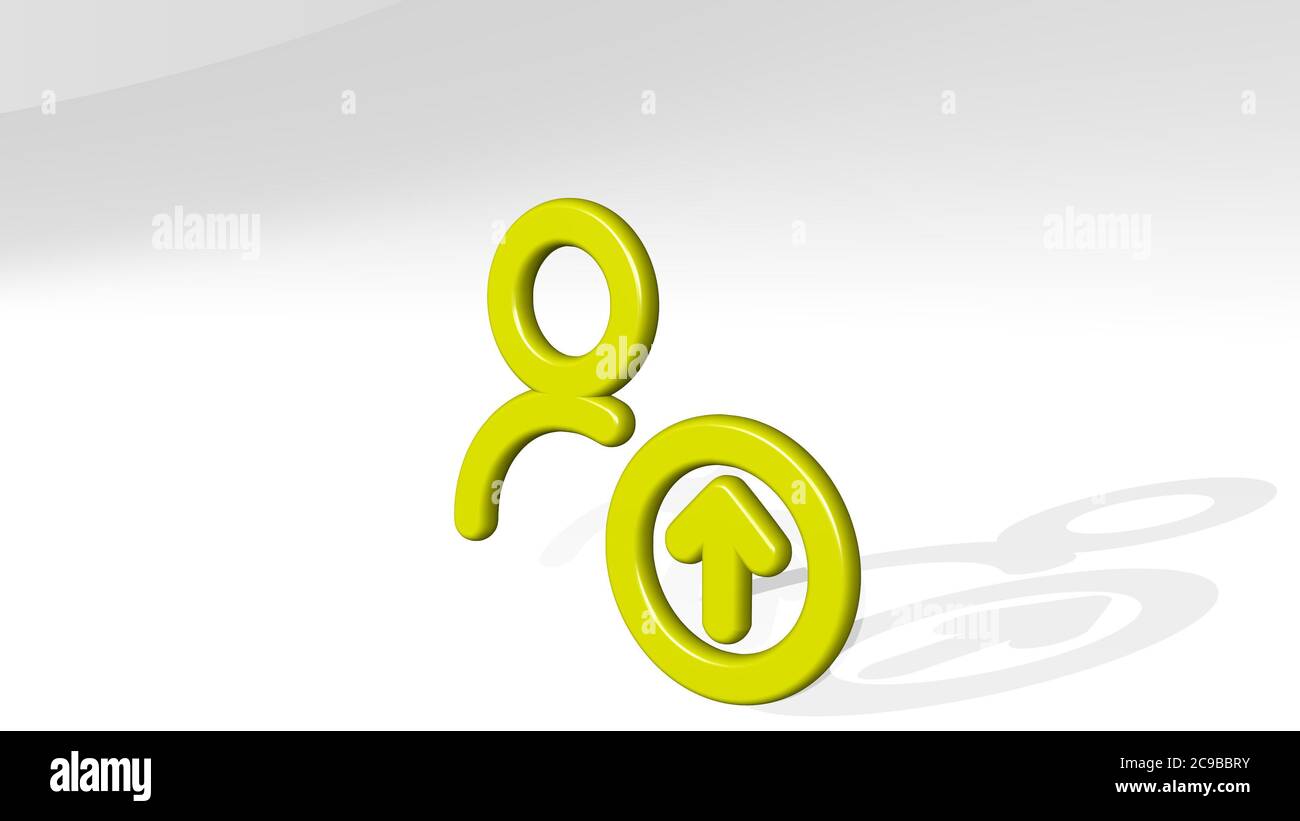 SINGLE NEUTRAL ACTIONS UPLOAD stand with shadow. 3D illustration of ...