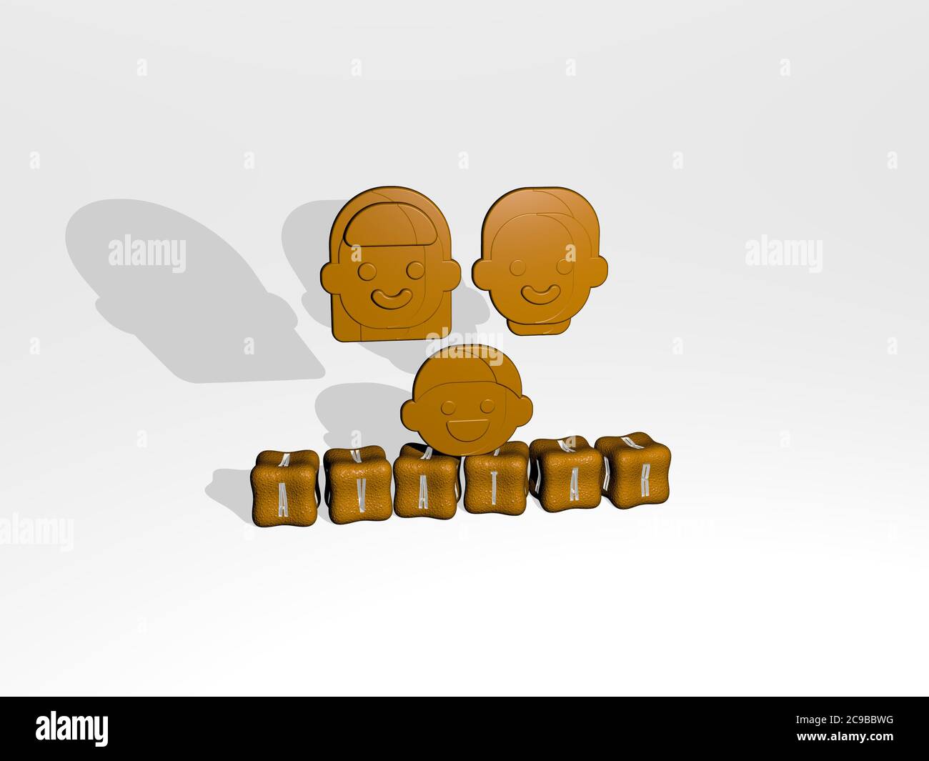 3D graphical image of AVATAR vertically along with text built by ...