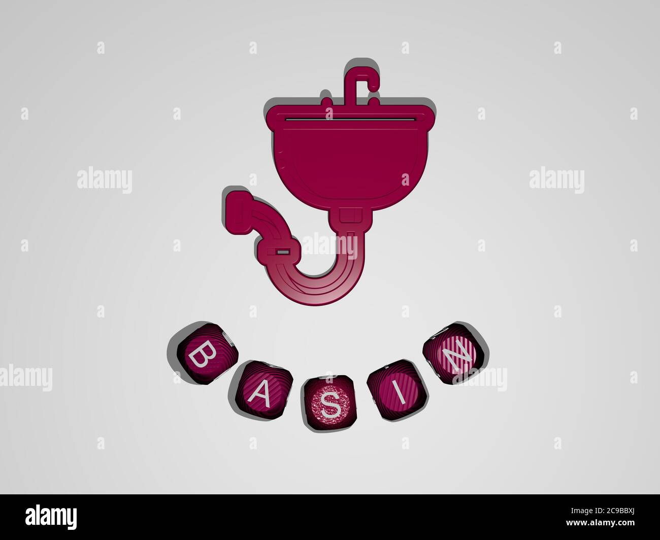 3D illustration of basin graphics and text around the icon made by ...