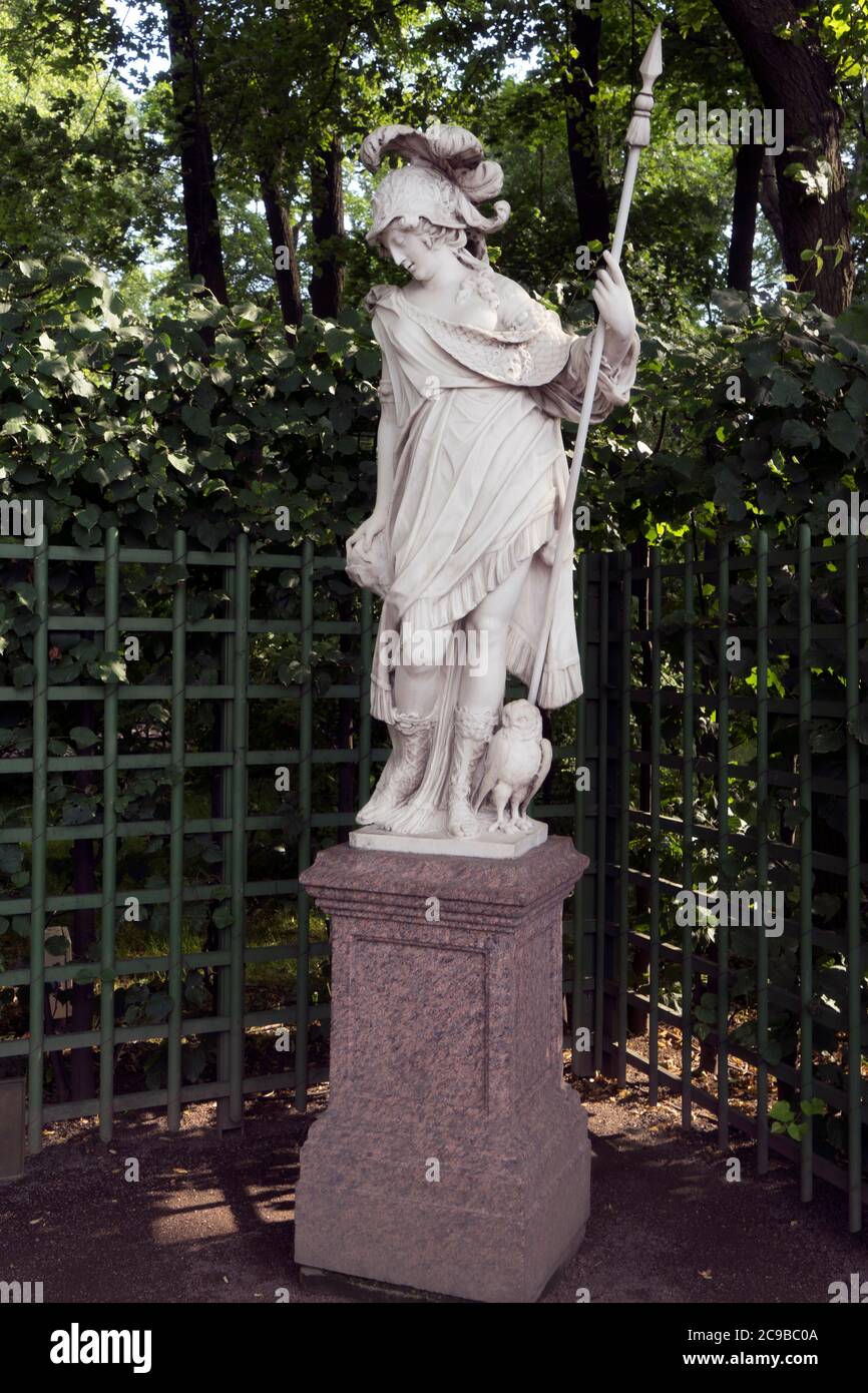 Saint-Petersburg, Russia - July 28, 2019: Marble Sculpture of the roman ...
