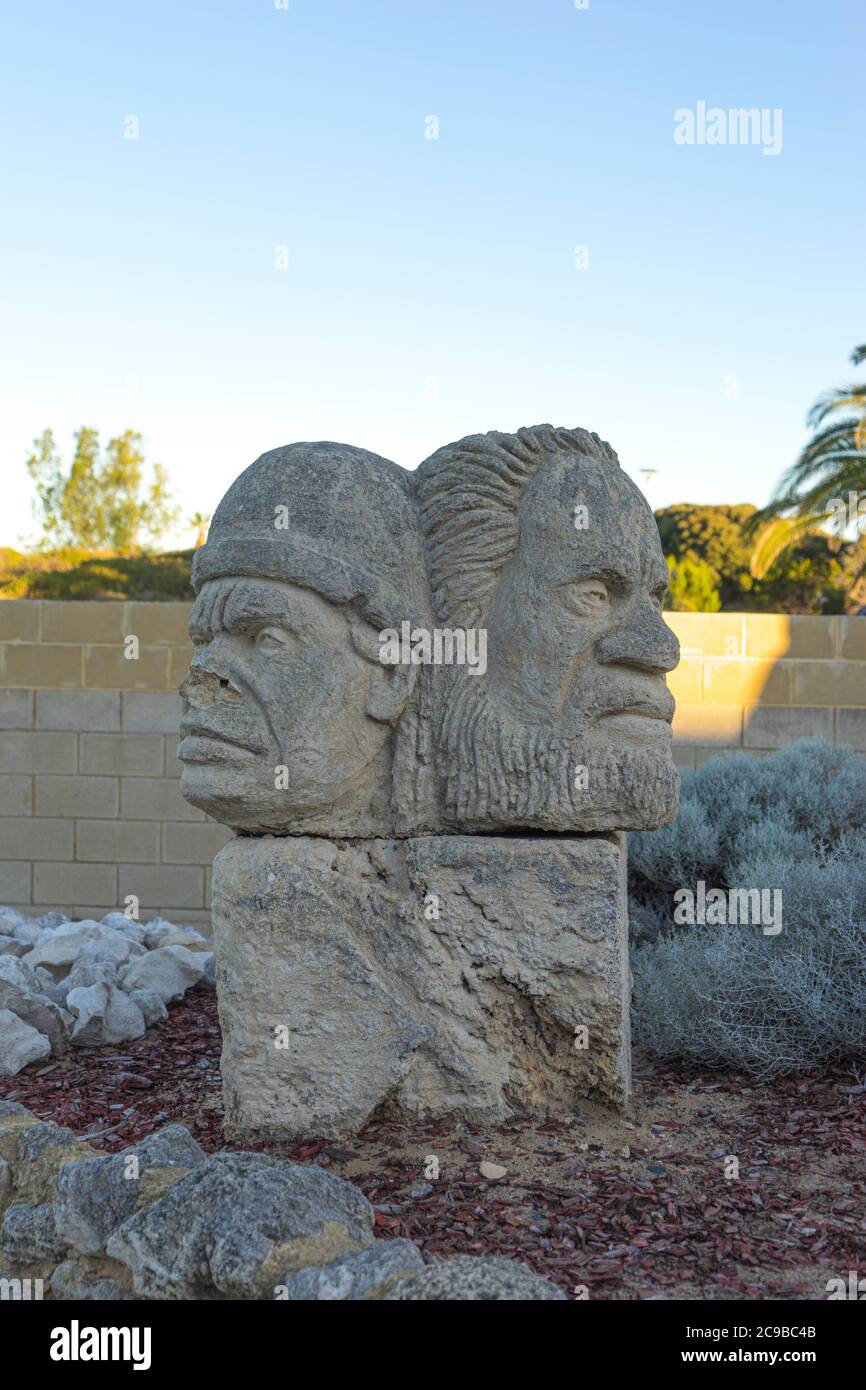 Waugal Monoliths Legend. Two heads sculpture. The Waugal Monoliths ...