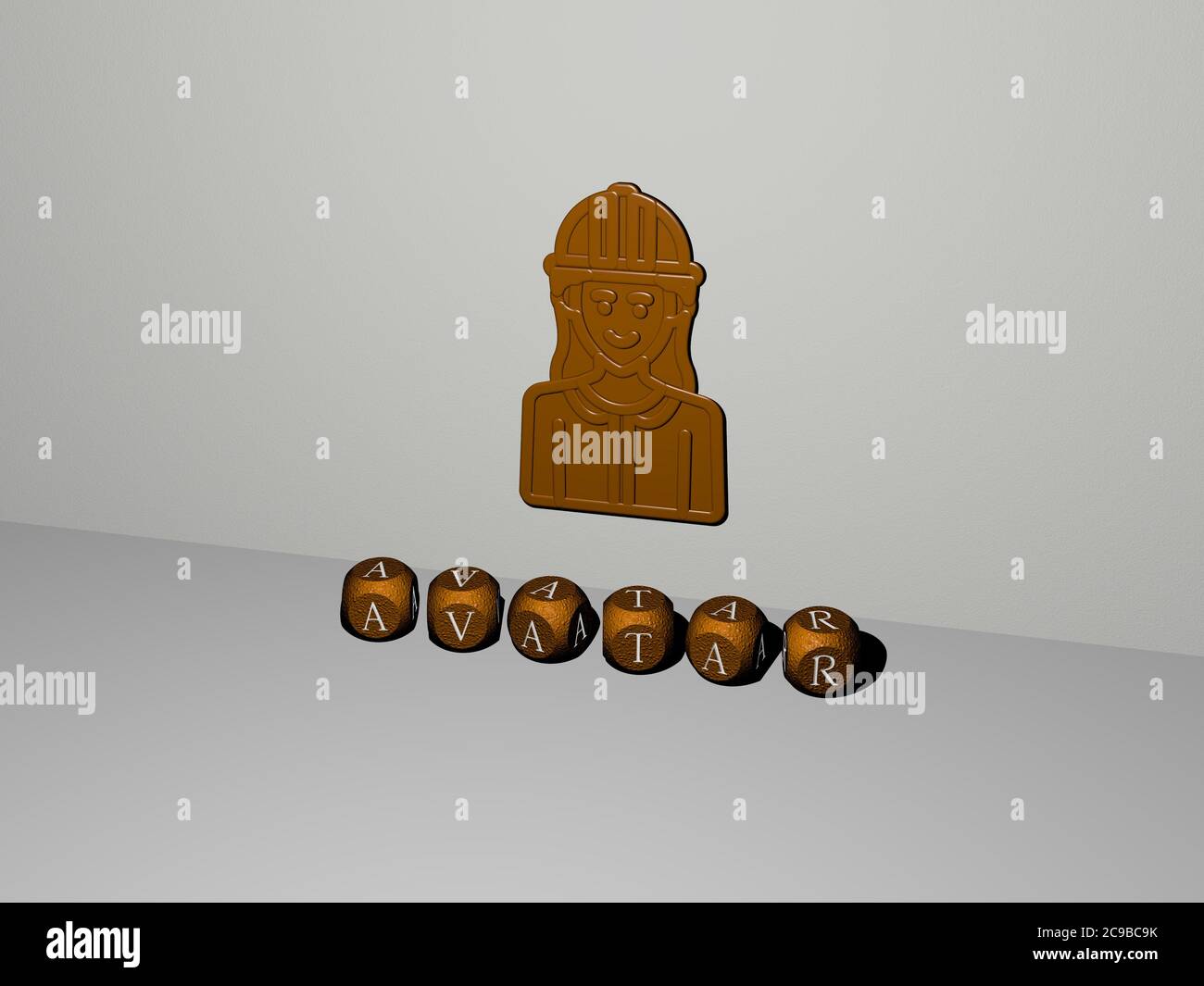 3D graphical image of AVATAR vertically along with text built by ...