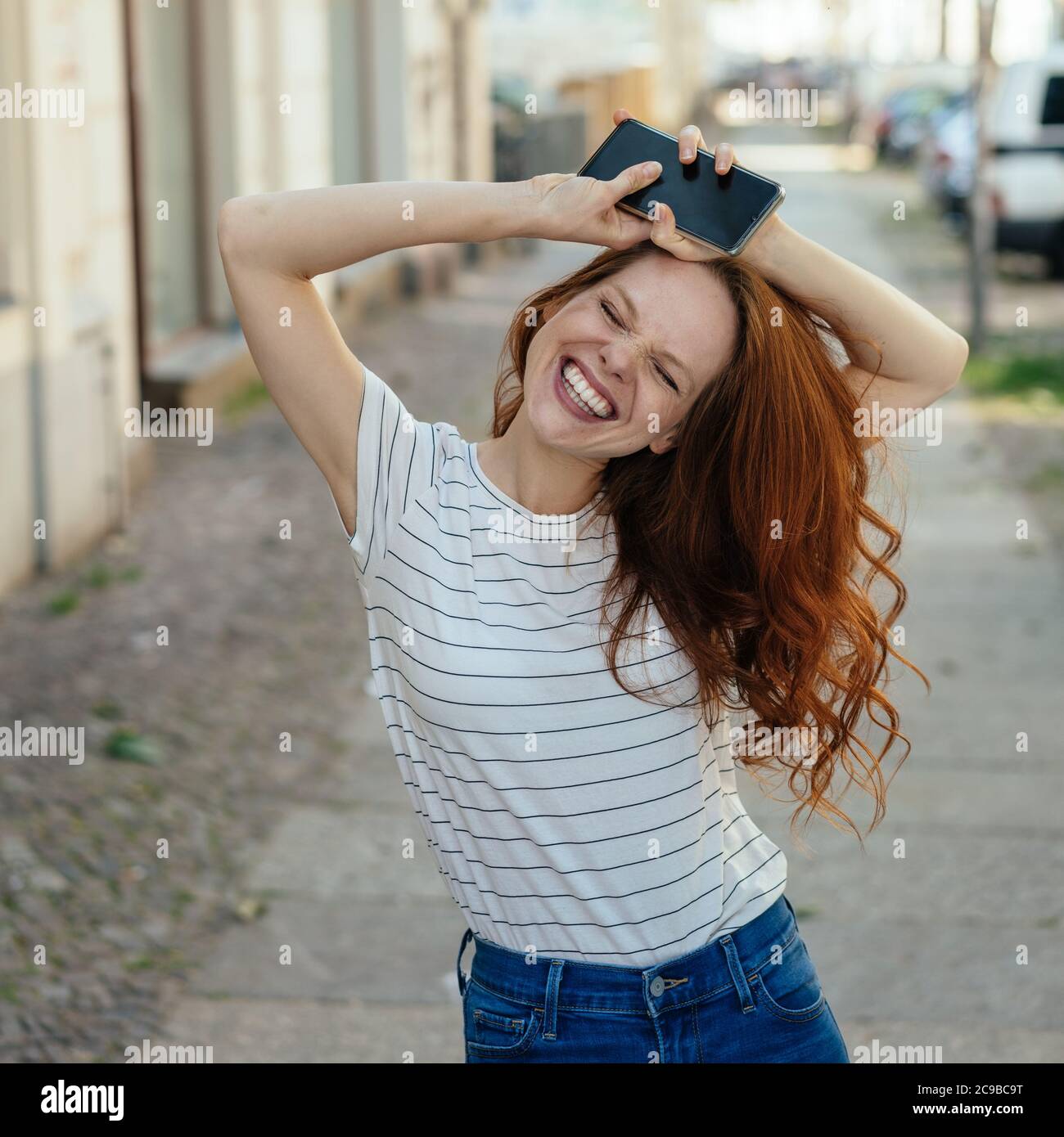 Woman and tight jeans street hi-res stock photography and images - Alamy