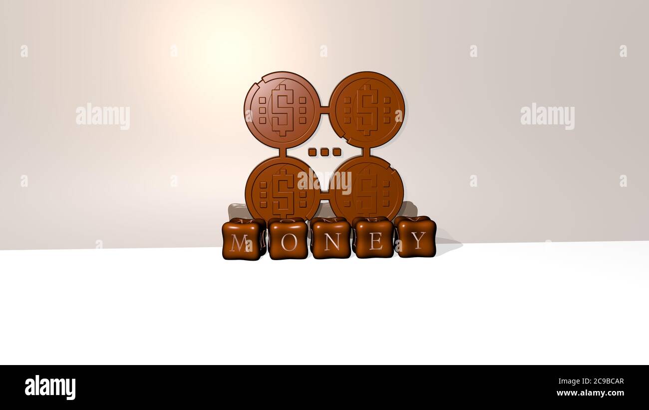 3D graphical image of MONEY vertically along with text built by ...