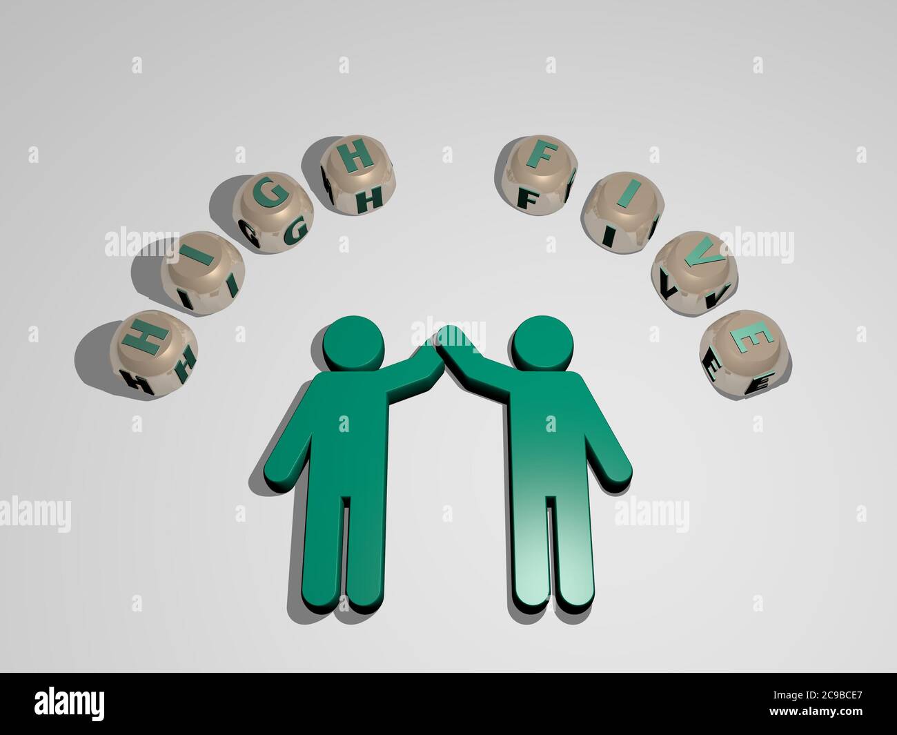 3D illustration of high five graphics and text around the icon made by ...