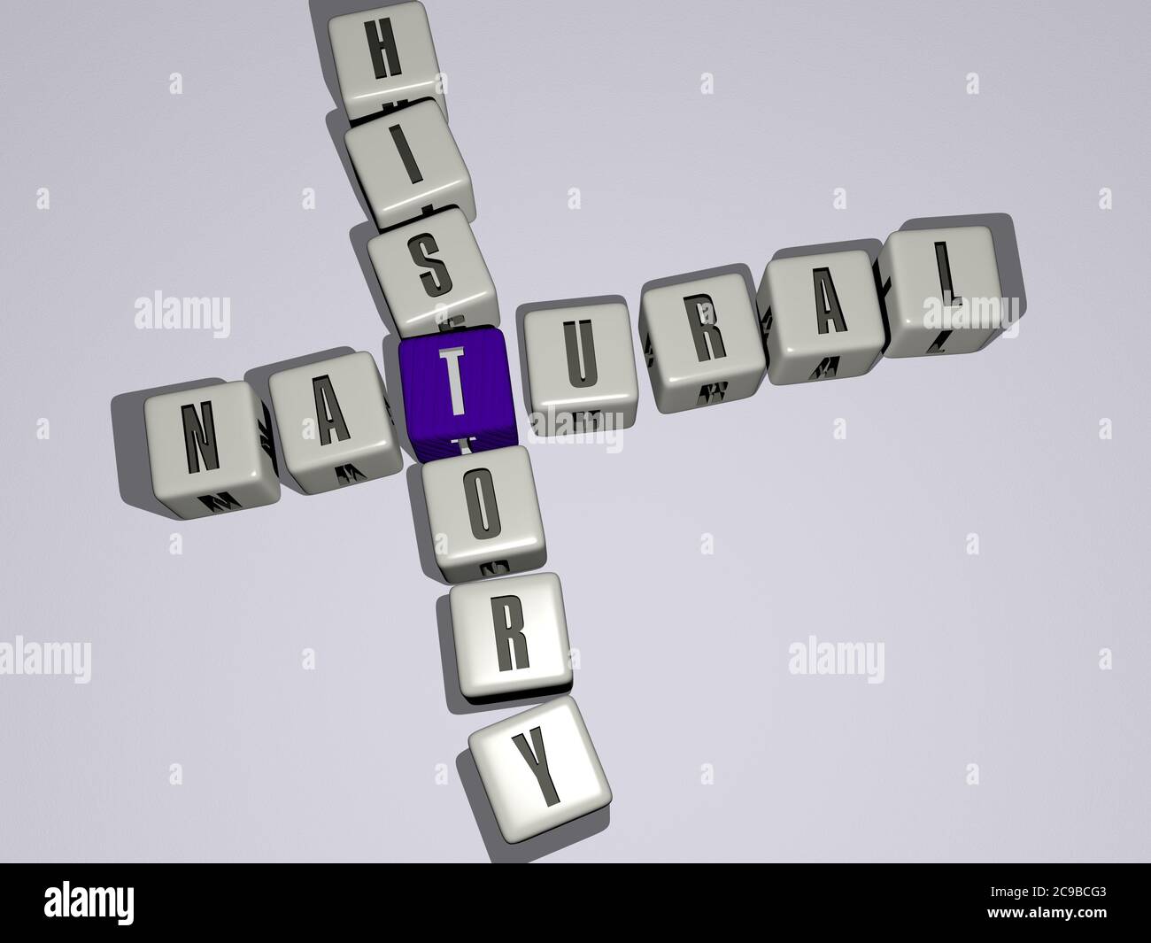 crosswords of natural history arranged by cubic letters on a mirror ...