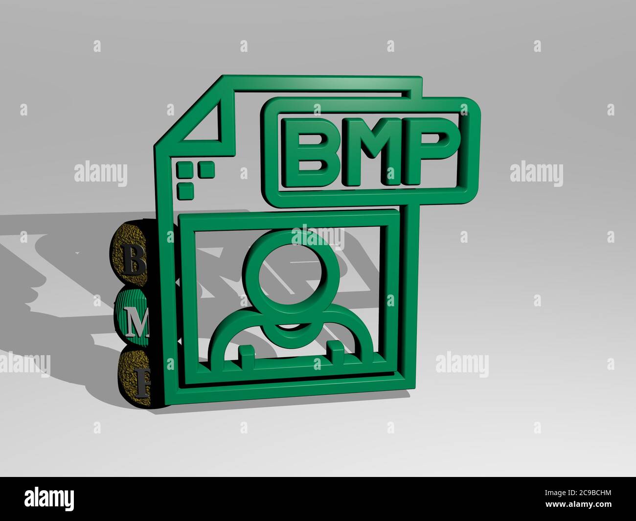 3D graphical image of bmp vertically along with text built around the ...