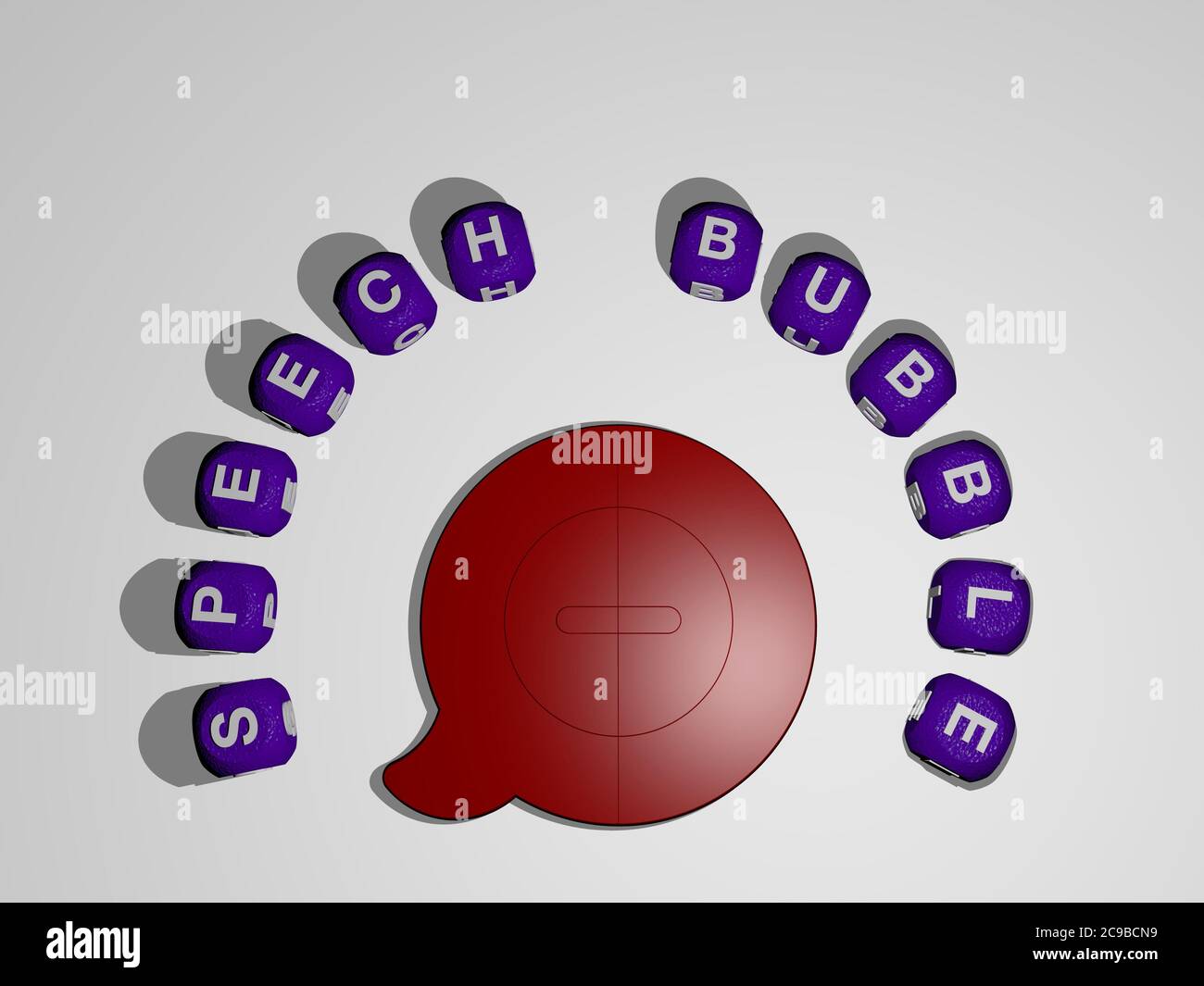 3D illustration of speech bubble graphics and text around the icon made ...