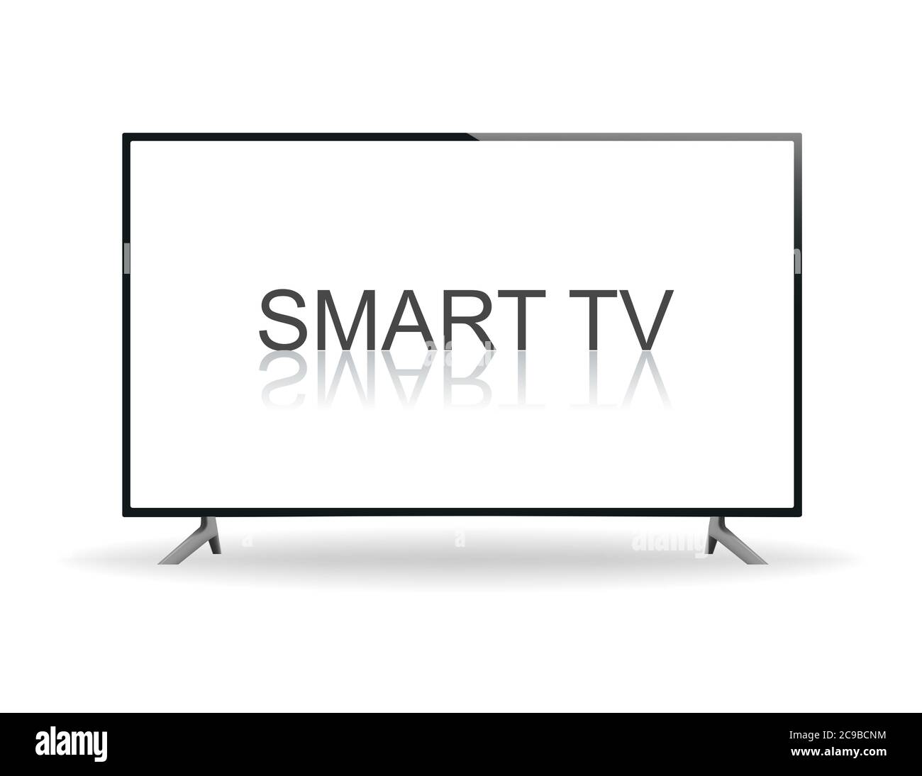 TV flat screen, realistic illustration, Smart Television on White ...