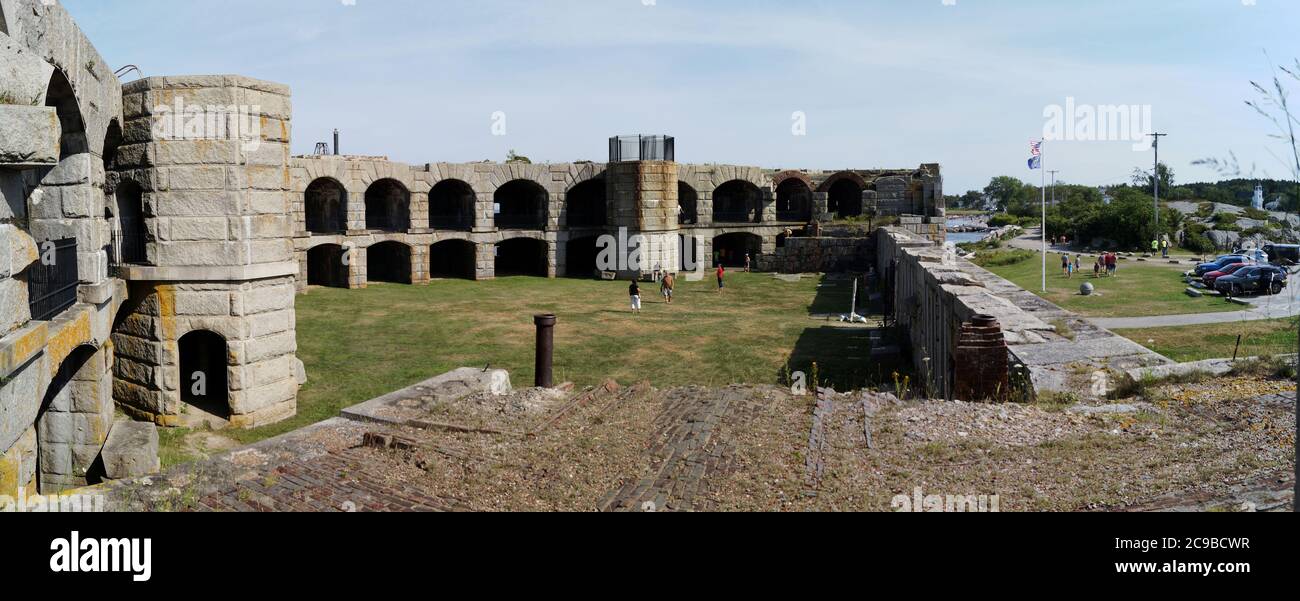 Fort Popham, a Civil War-era coastal defense fortification at the mouth ...