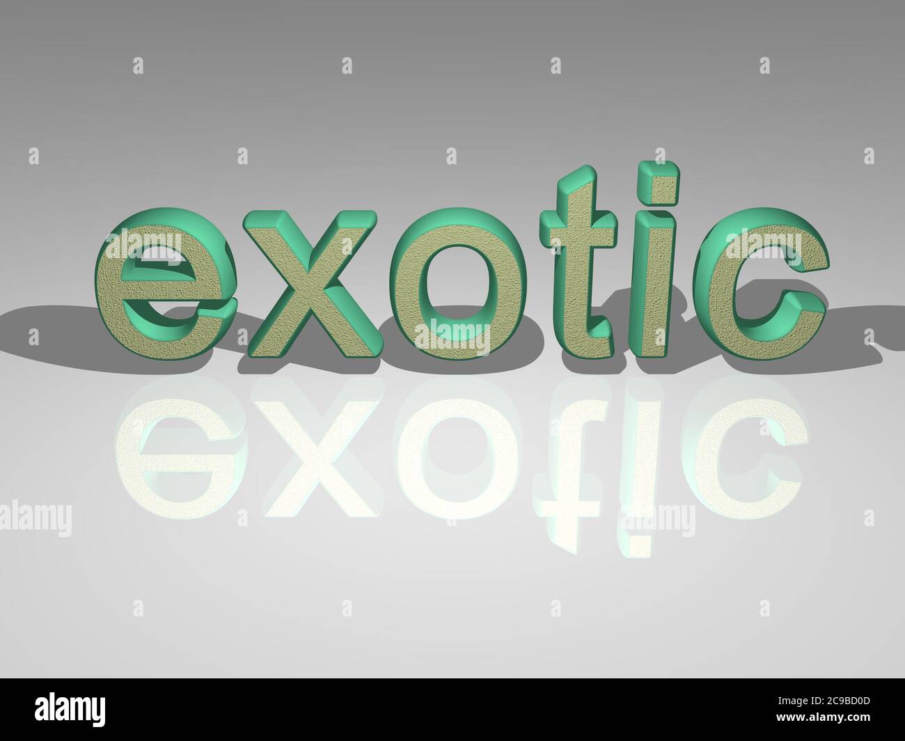 Colorful EXOTIC written with 3D illustration from a front perspective ...