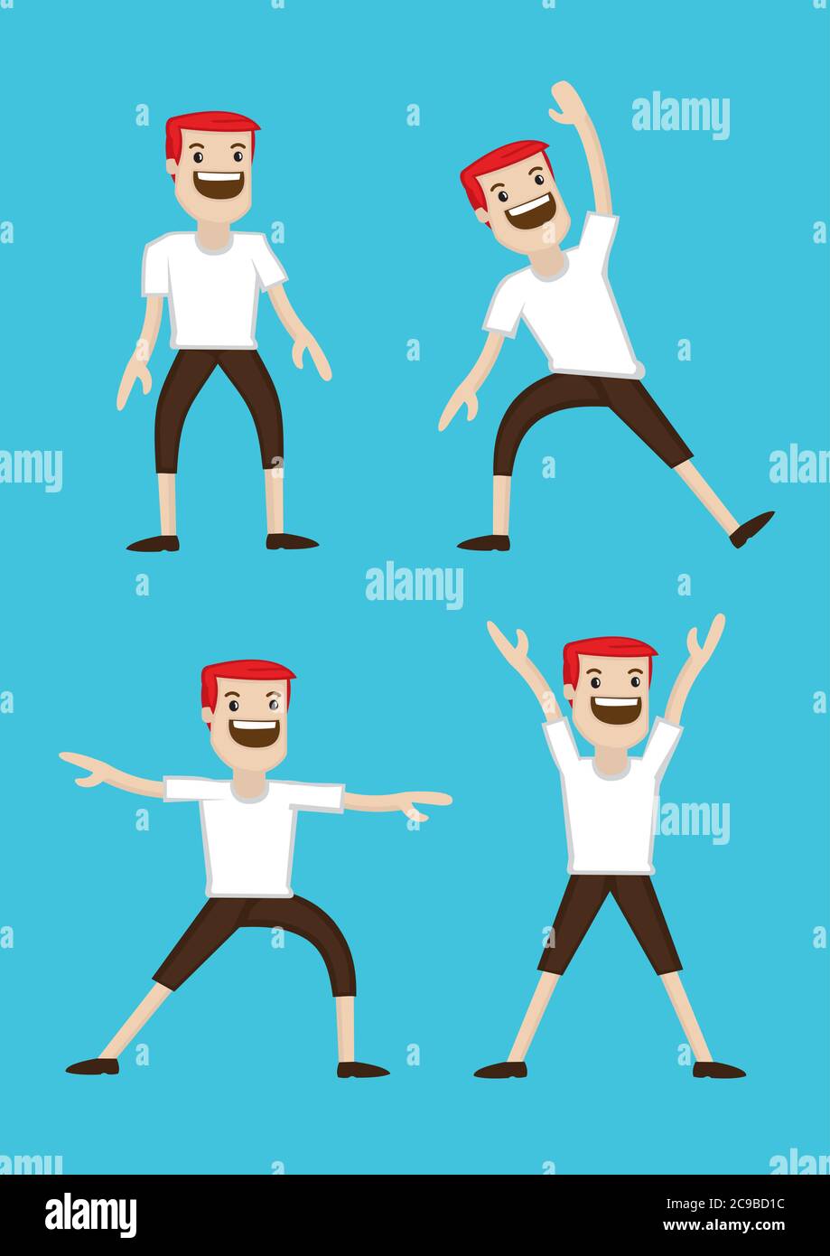Man cartoon stretching design hi-res stock photography and images - Alamy