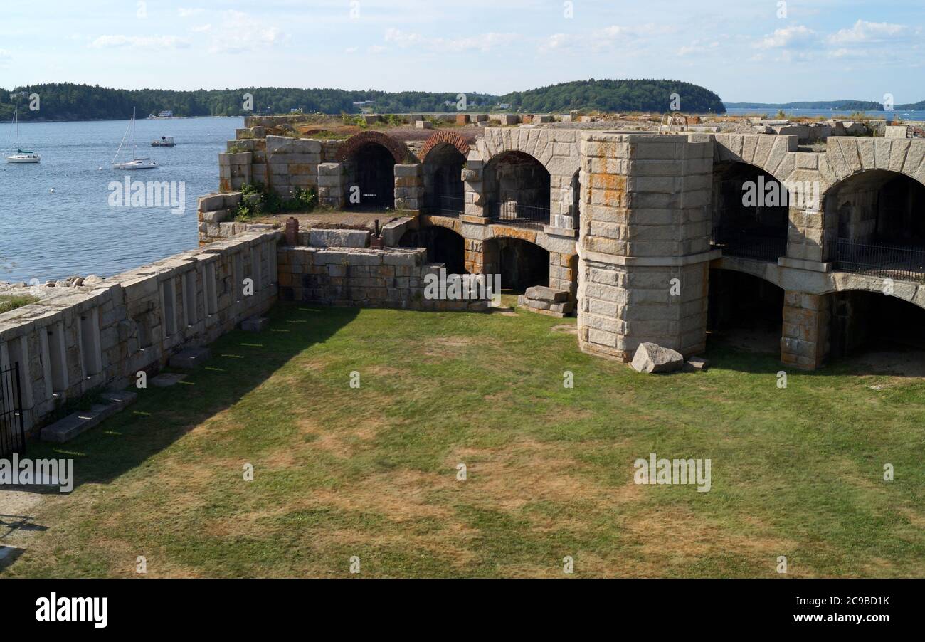 Fort Popham, a Civil War-era coastal defense fortification at the mouth ...